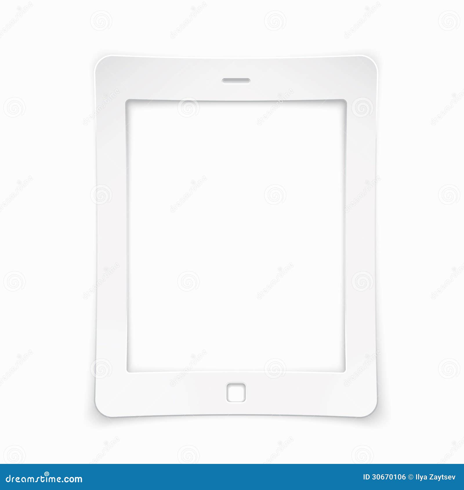 Paper Tablet Computer Sticker. Stock Illustration - Illustration of ...