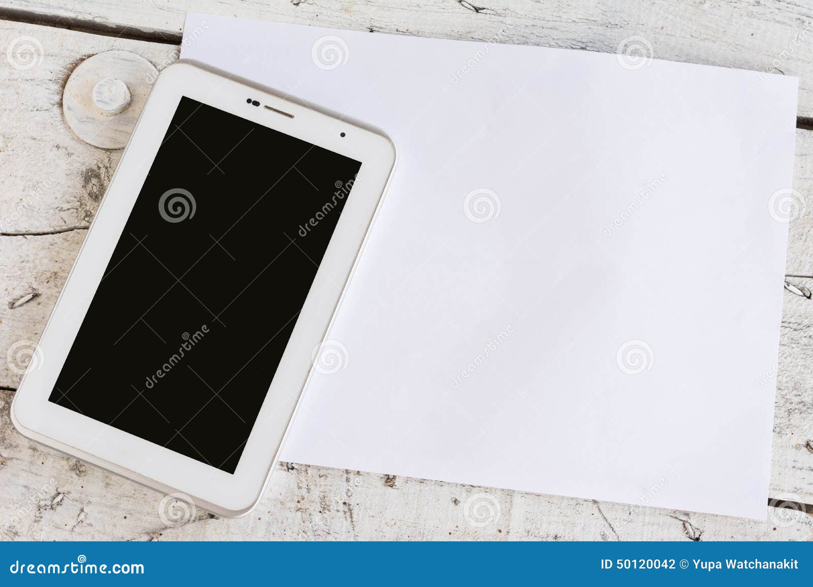 Paper with Tablet Text Frame Stock Photo - Image of label, digital ...