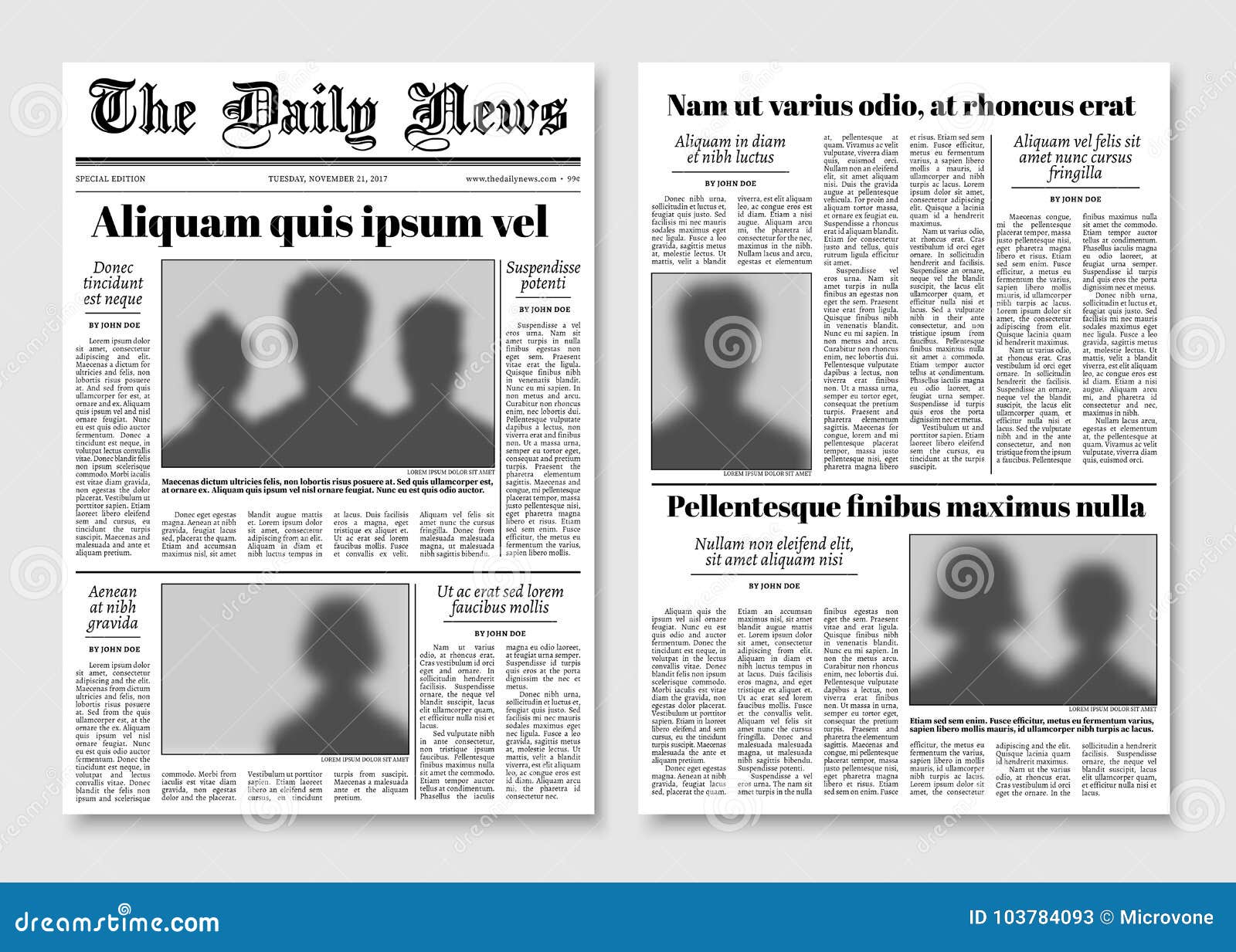 Paper Tabloid Newspaper Vector Layout. Editorial News Template Stock ... Paper Tabloid Newspaper Vector Layout. Editorial News Template Stock ...