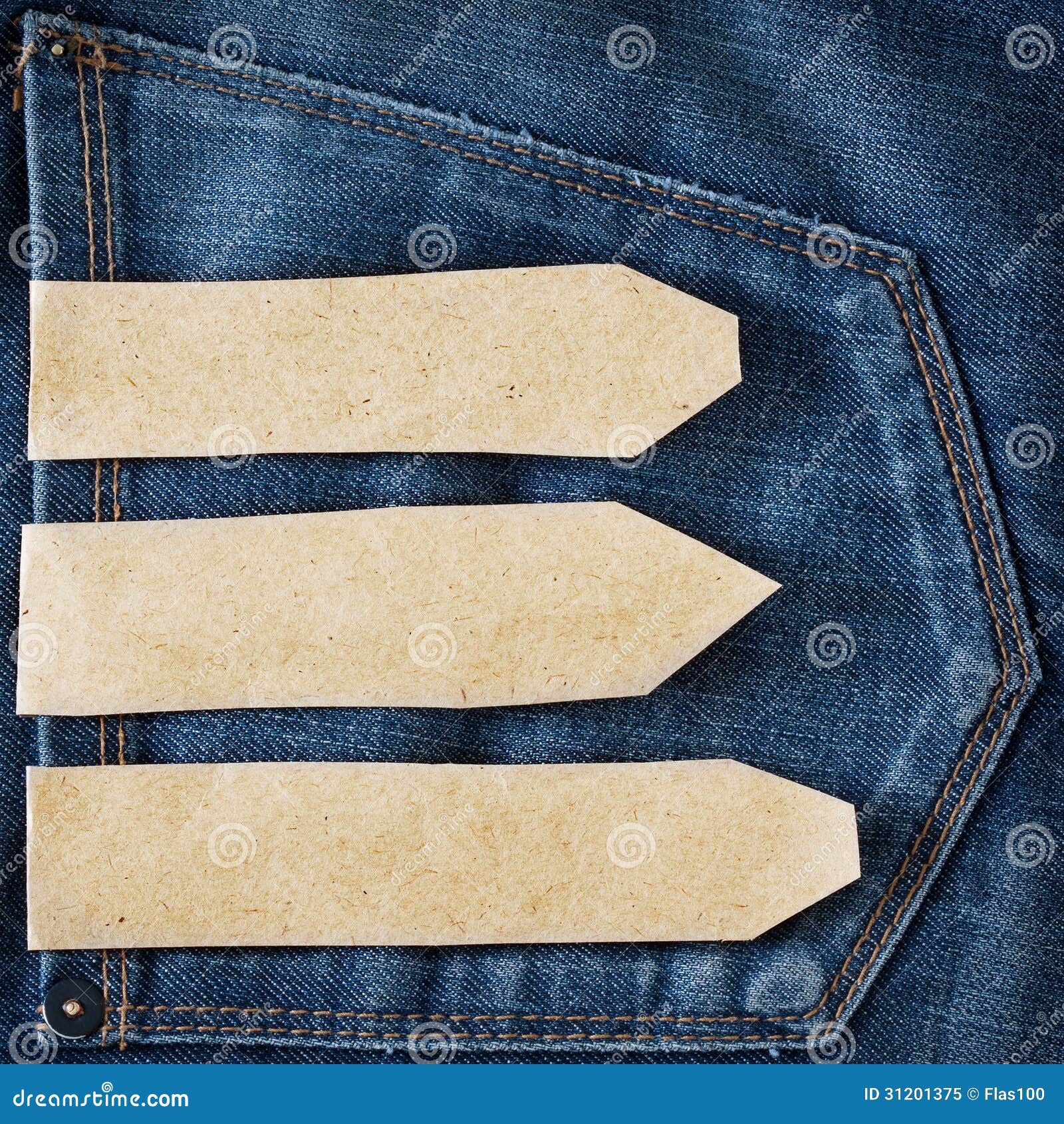 Paper Tag on Blue Denim Jeans Pocket Stock Image - Image of sale ...