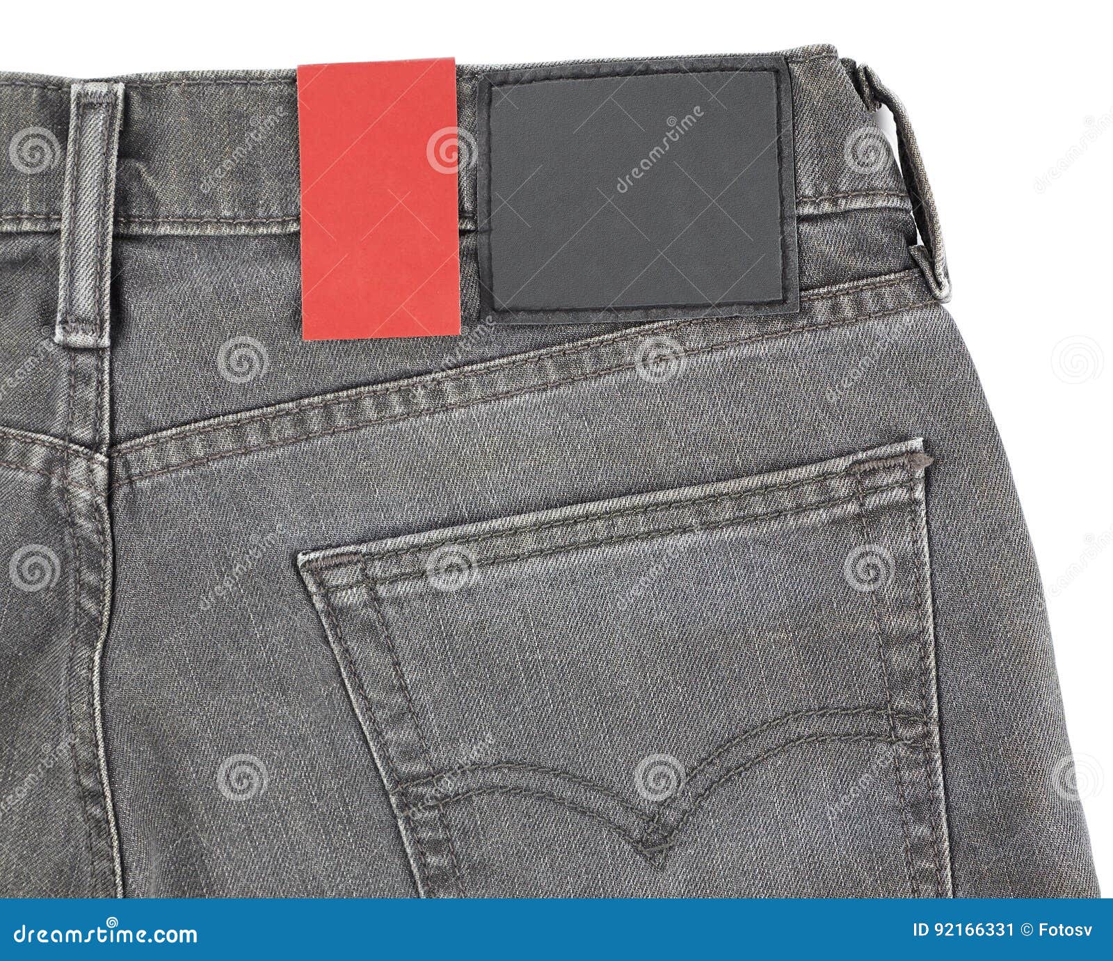 Paper tag on jeans stock image. Image of label, sell - 92166331