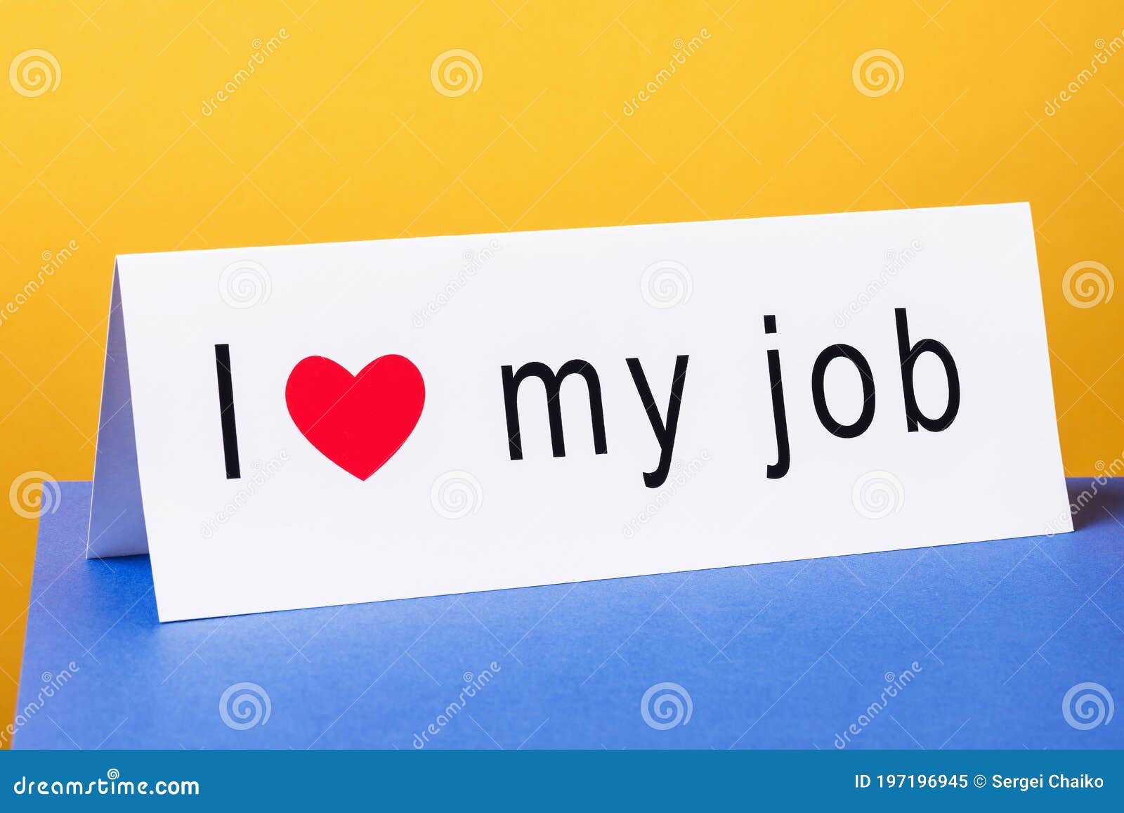 Paper Tag with Text on the Table Close Up. Favorite Job Concept Stock ...