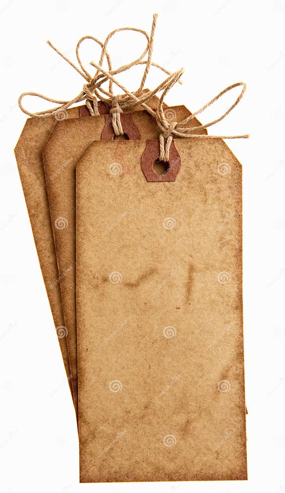Paper Tags with Bow String Stacked Stock Image - Image of paper, hand ...