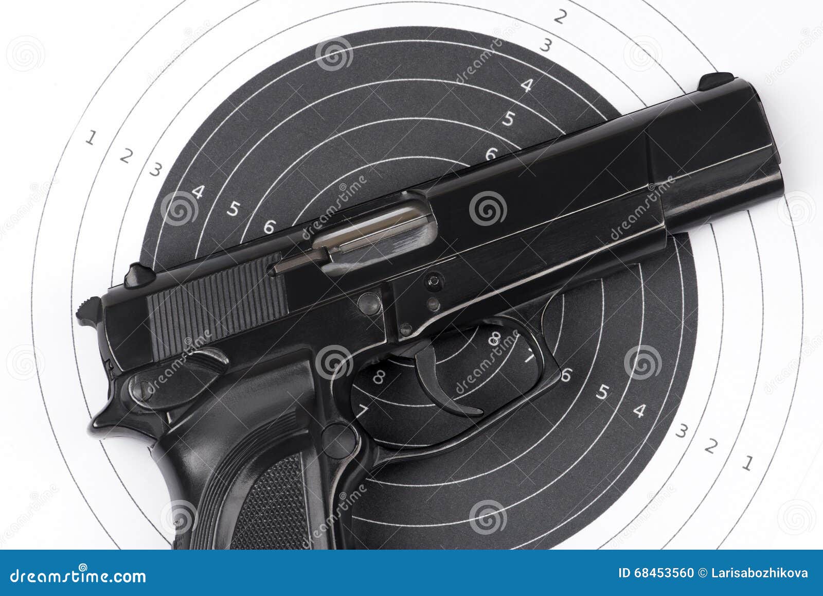Paper target and gun stock photo. Image of weapon, handgun - 68453560