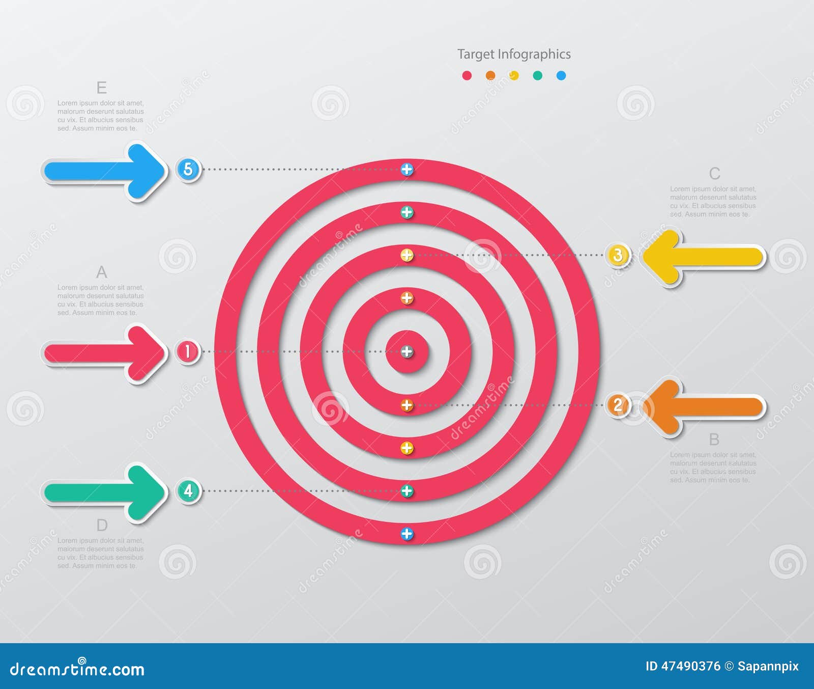 Paper target infographics stock vector. Illustration of infographic ...