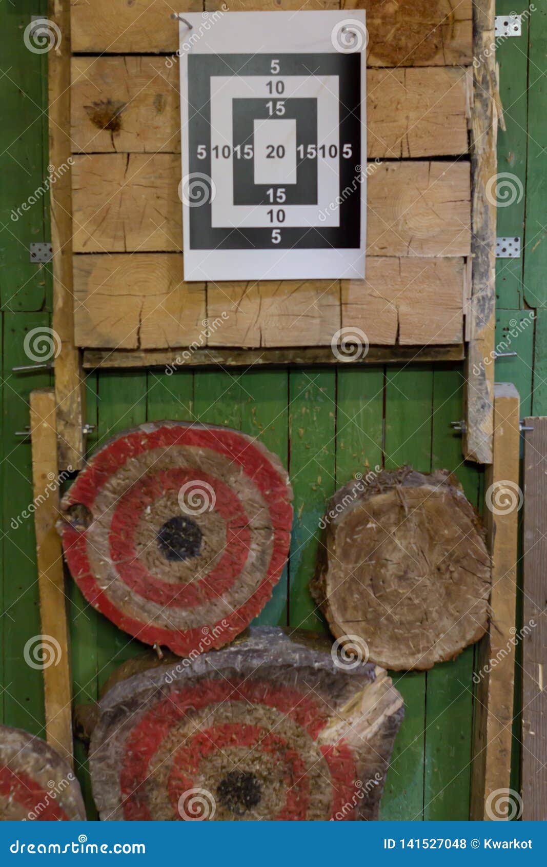 Paper Target on Wooden Wall Stock Photo - Image of shot, bullet: 141527048