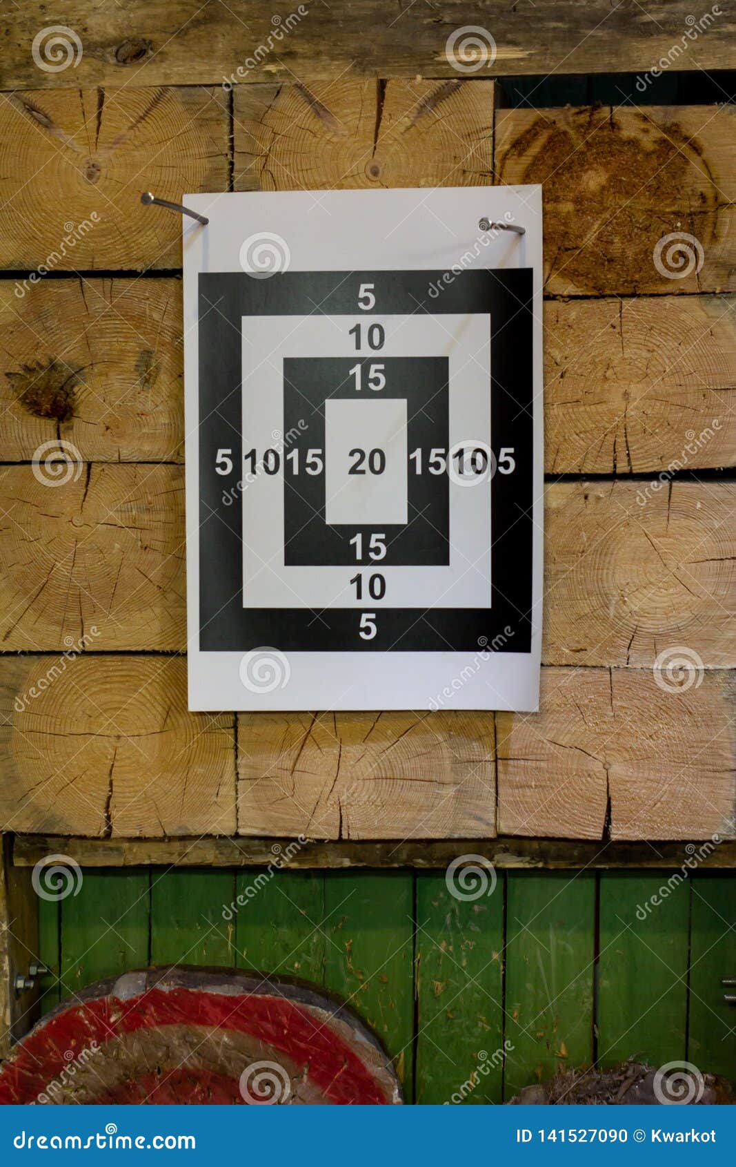 Paper Target on Wooden Wall Stock Photo - Image of project, closeup ...
