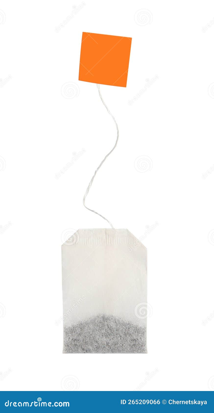 Paper Tea Bag with Tag Isolated on White Stock Photo - Image of ...