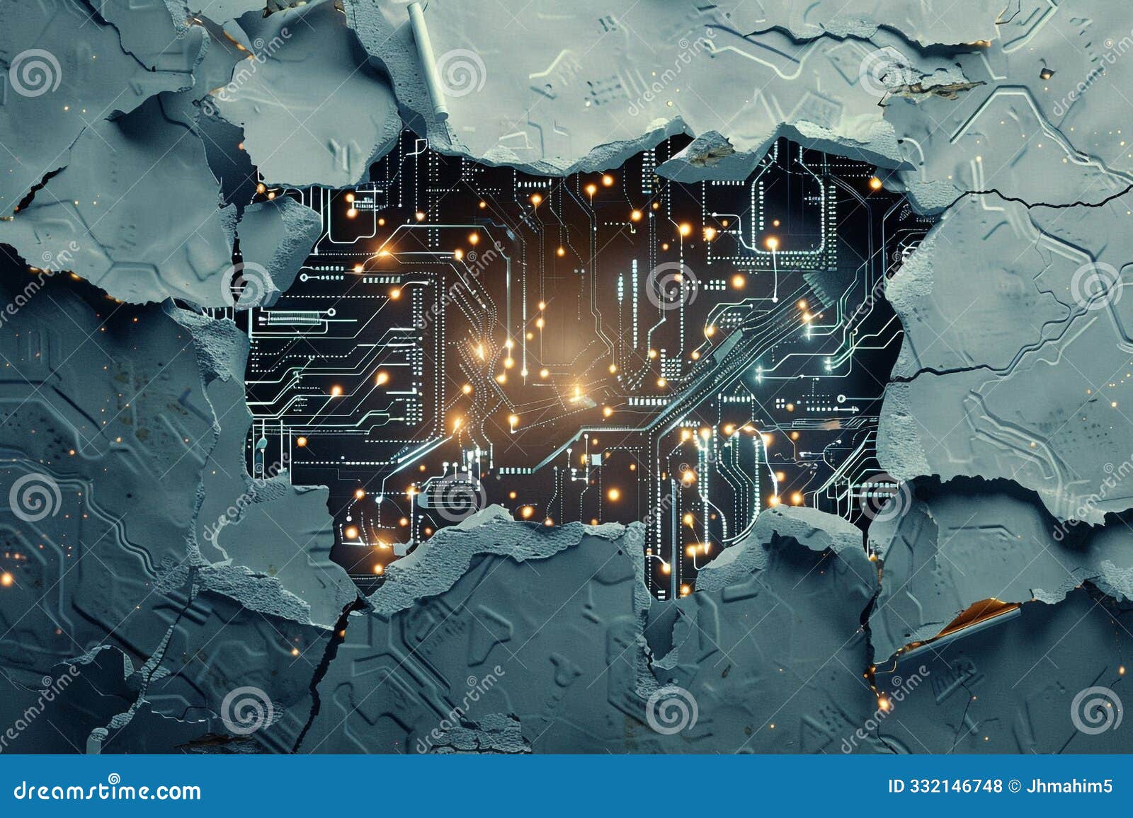 Paper Tear Opening To a Digital World Circuitry and Codes Tech Forward ...