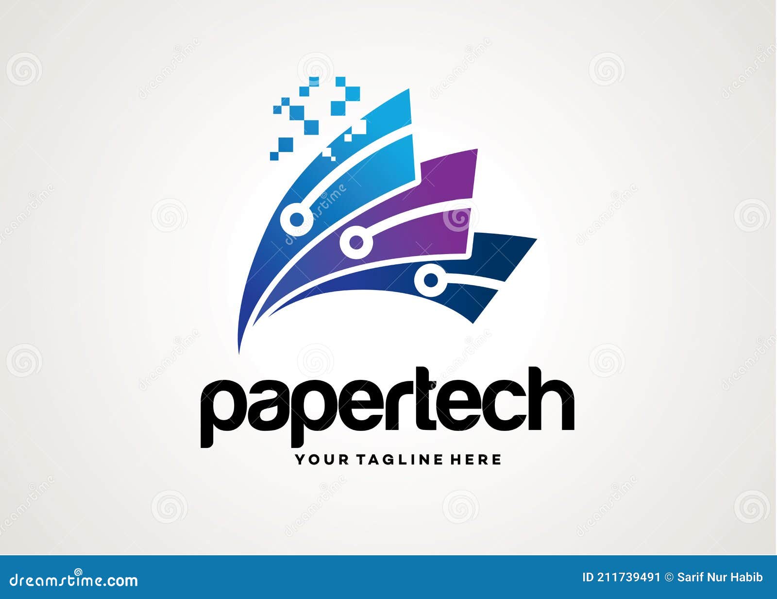 Paper Tech Logo Template Design Vector, Emblem, Design Concept ...