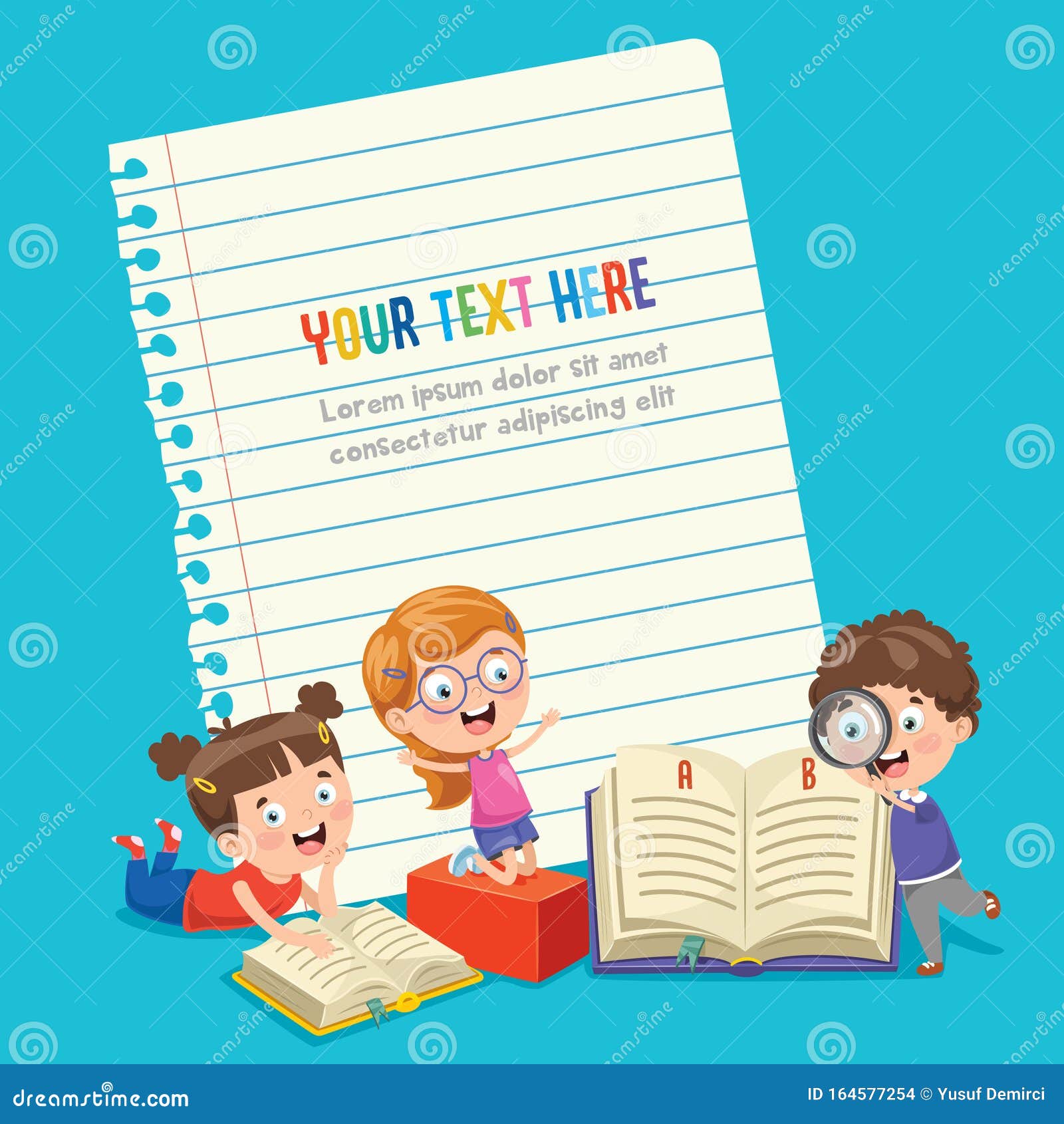 Paper Template Design for Children Education Stock Vector ...