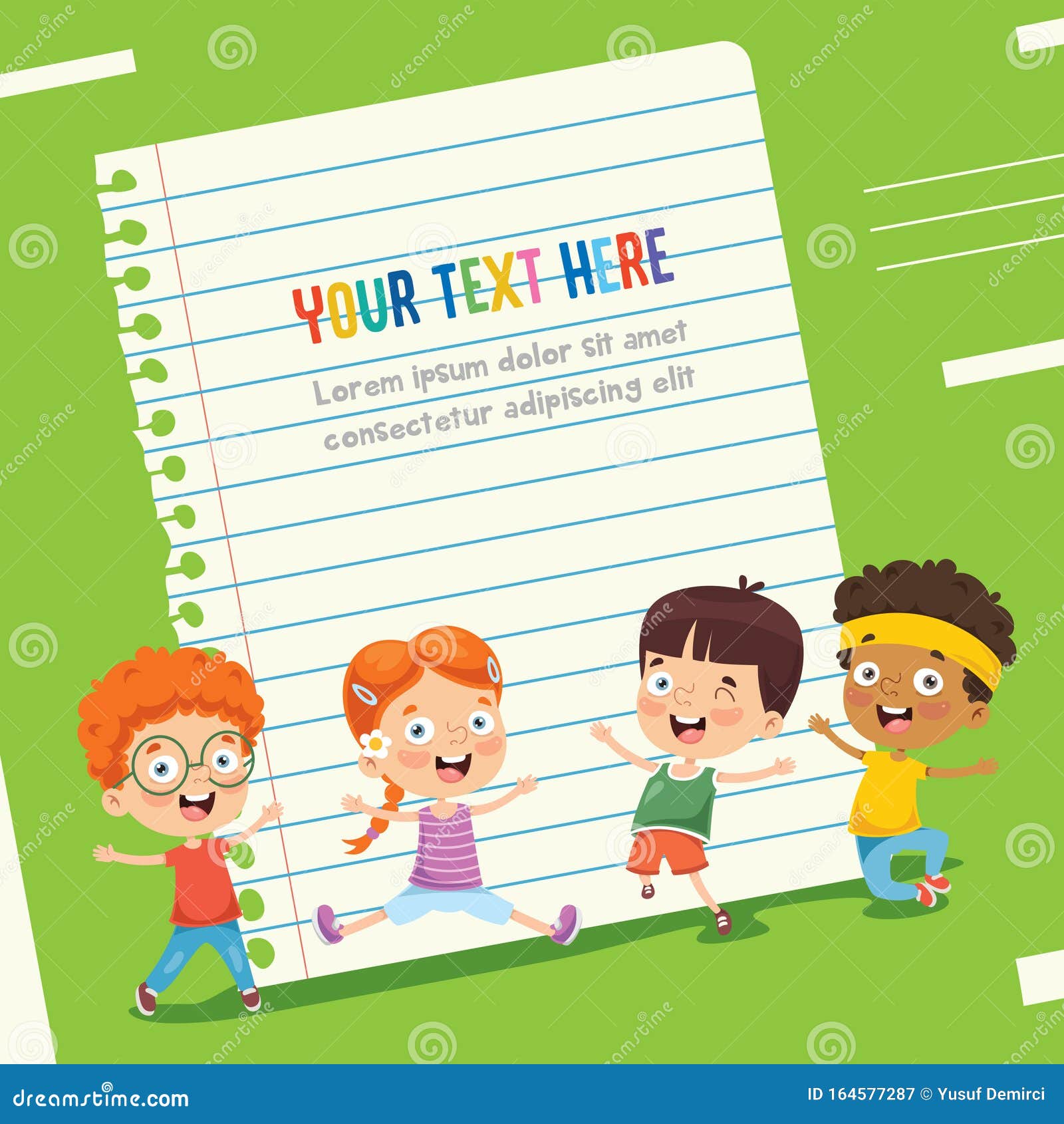 Paper Template Design for Children Education Stock Vector ...