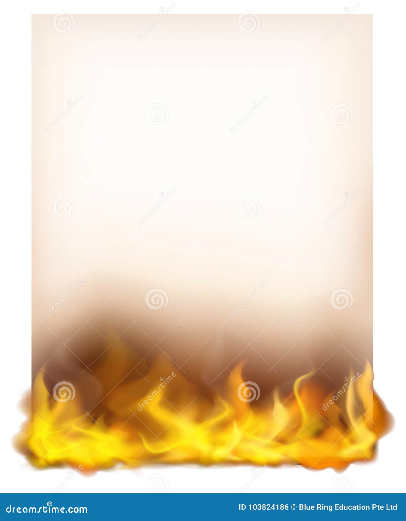 Paper Template with Fire at Bottom Stock Vector - Illustration of flame ...