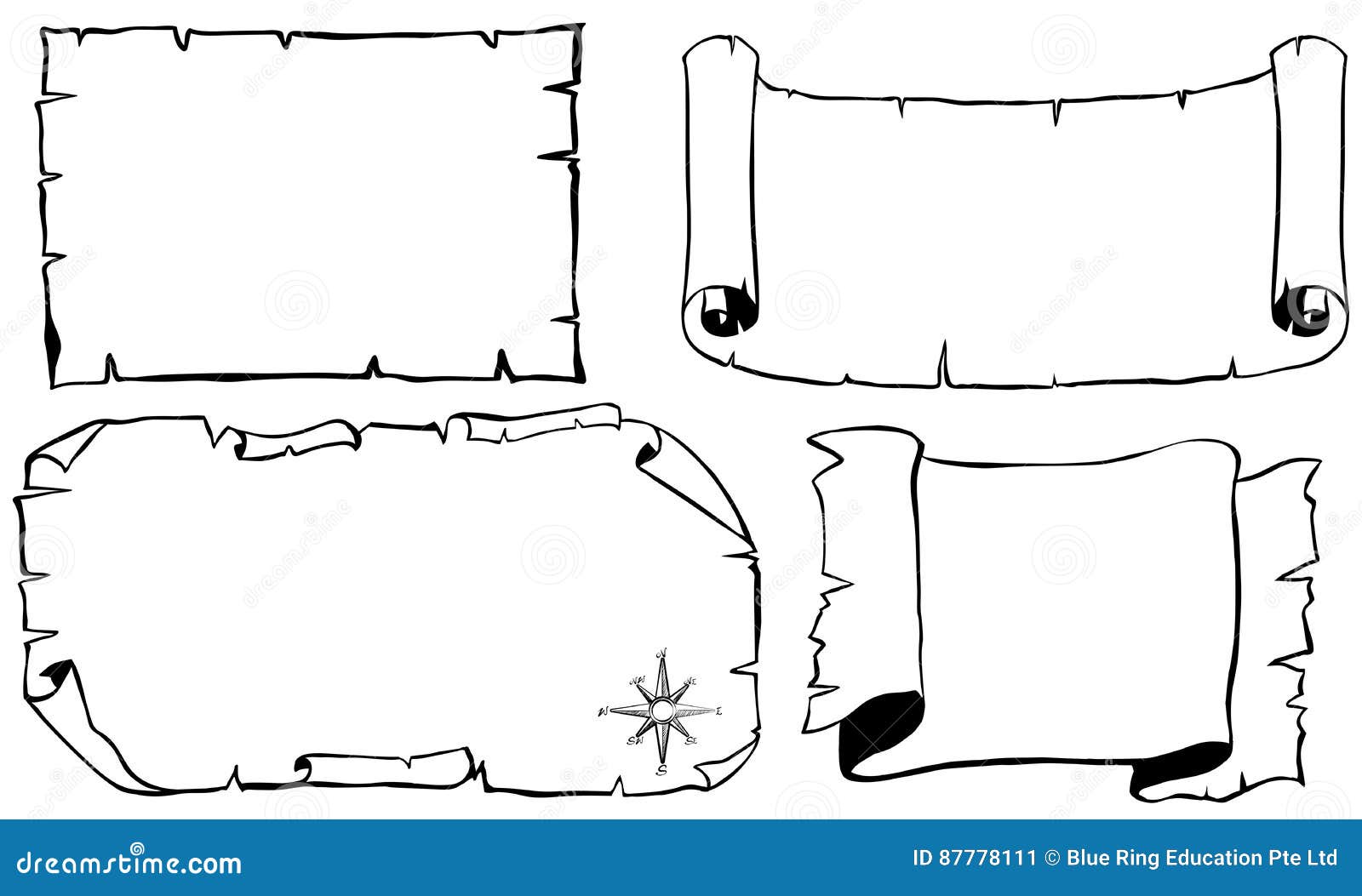 Paper Template in Four Designs Stock Vector - Illustration of drawing ...