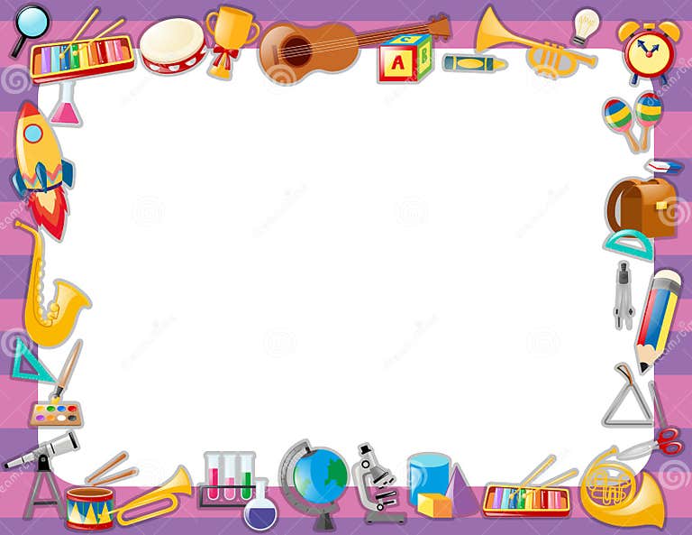 Paper Template with Instruments on Border Stock Vector - Illustration ...