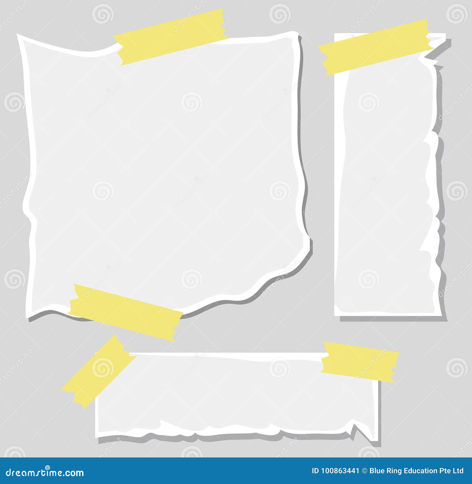 Paper Template with Three Paper on Wall Stock Vector - Illustration of ...