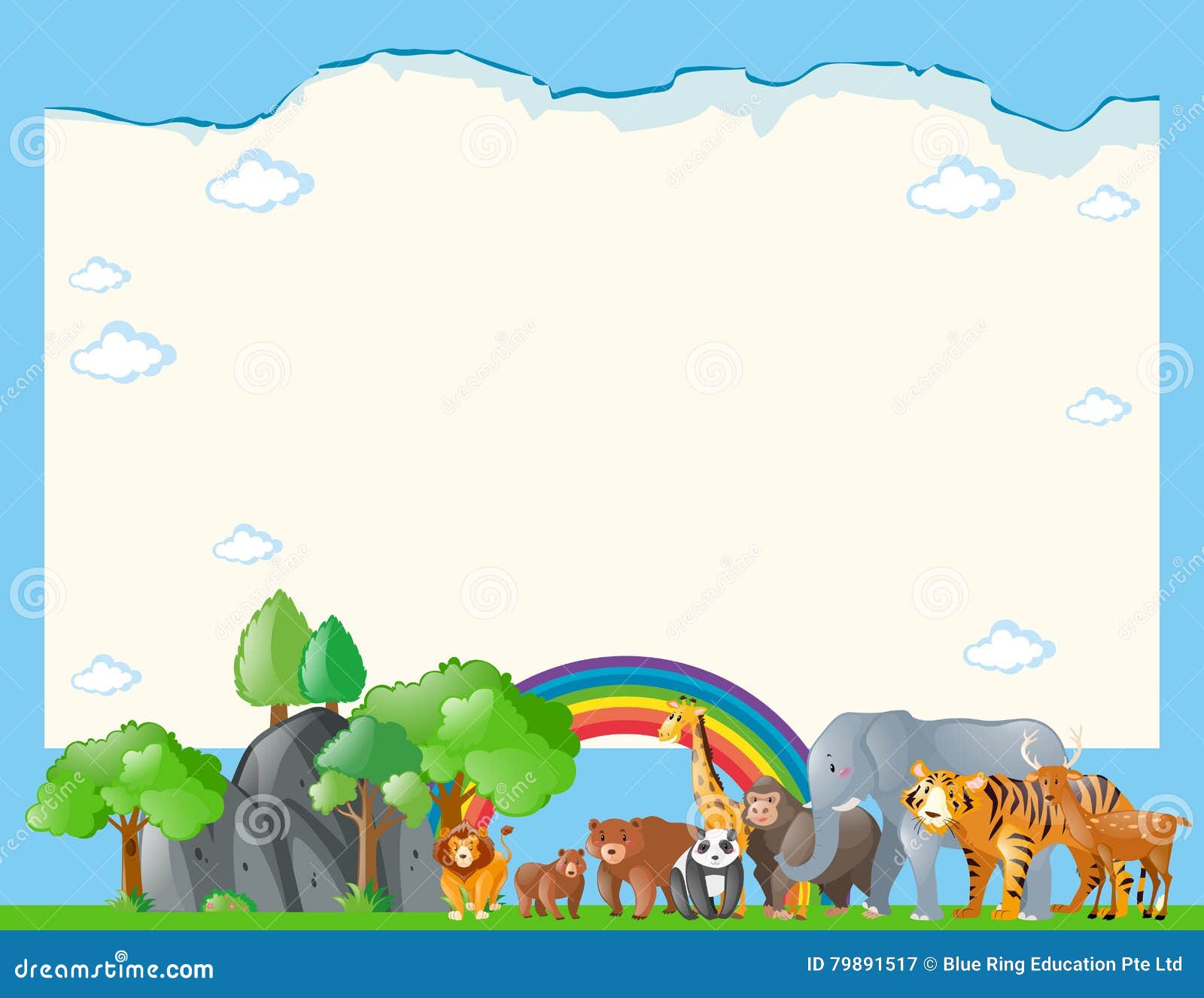 Paper Template with Wild Animals Stock Vector - Illustration of ...