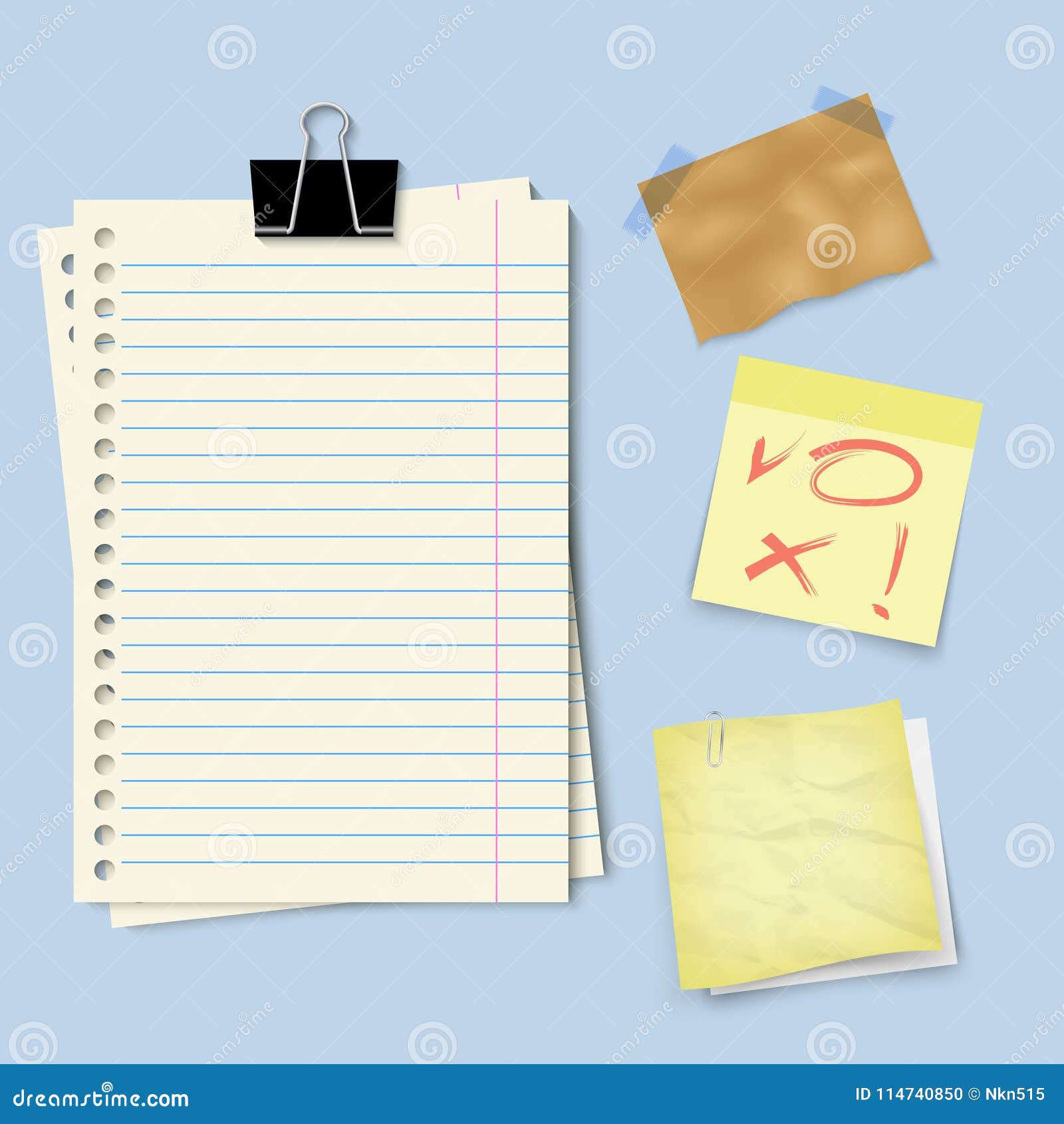 Notes paper set stock vector. Illustration of page, sticker - 114740850