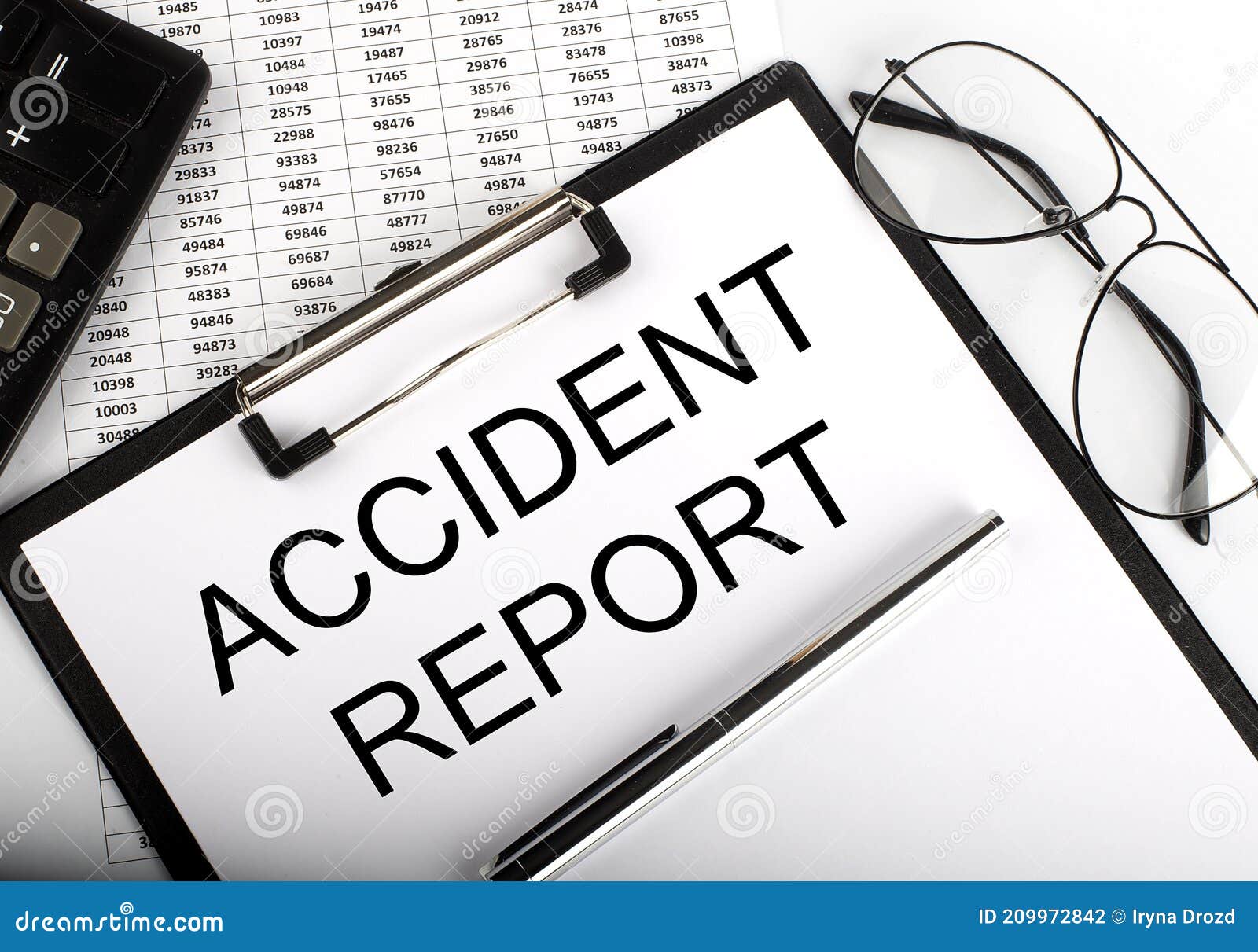 Paper with Text ACCIDENT REPORT on the Table on the Chart Stock Photo ...