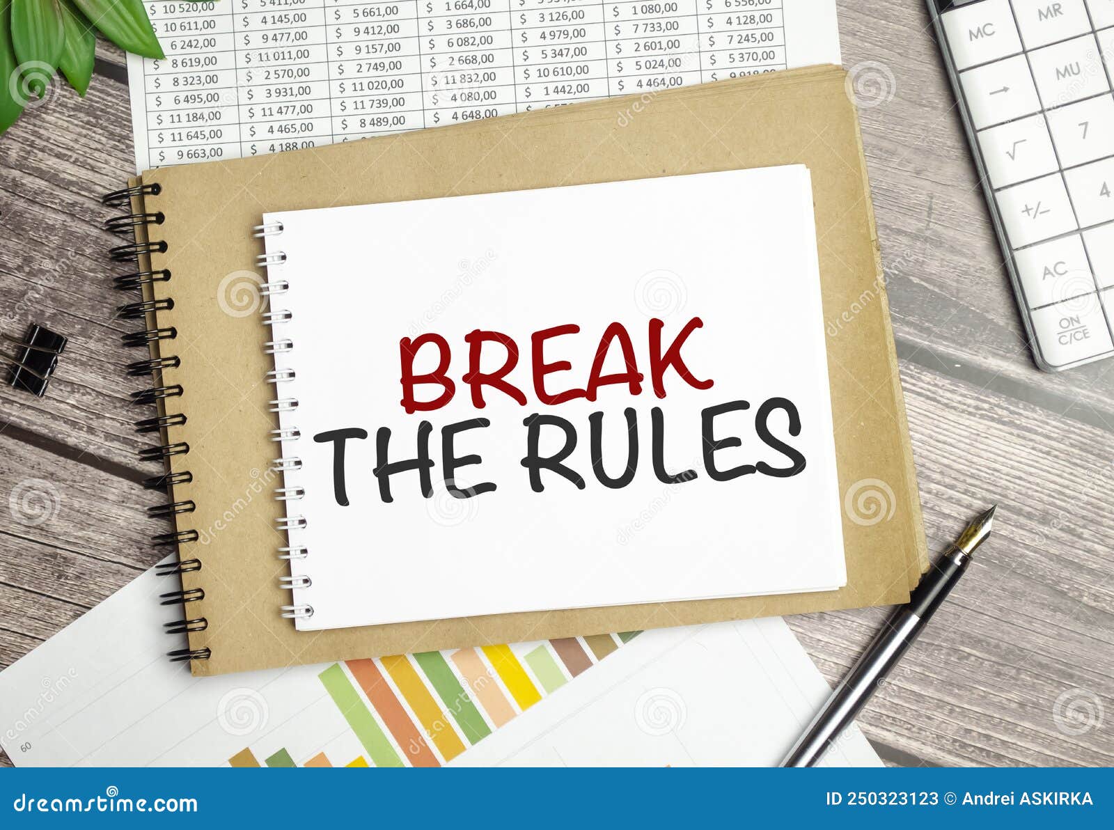 Paper with Text BREAK the RULES on the Table on the Chart Stock Image ...