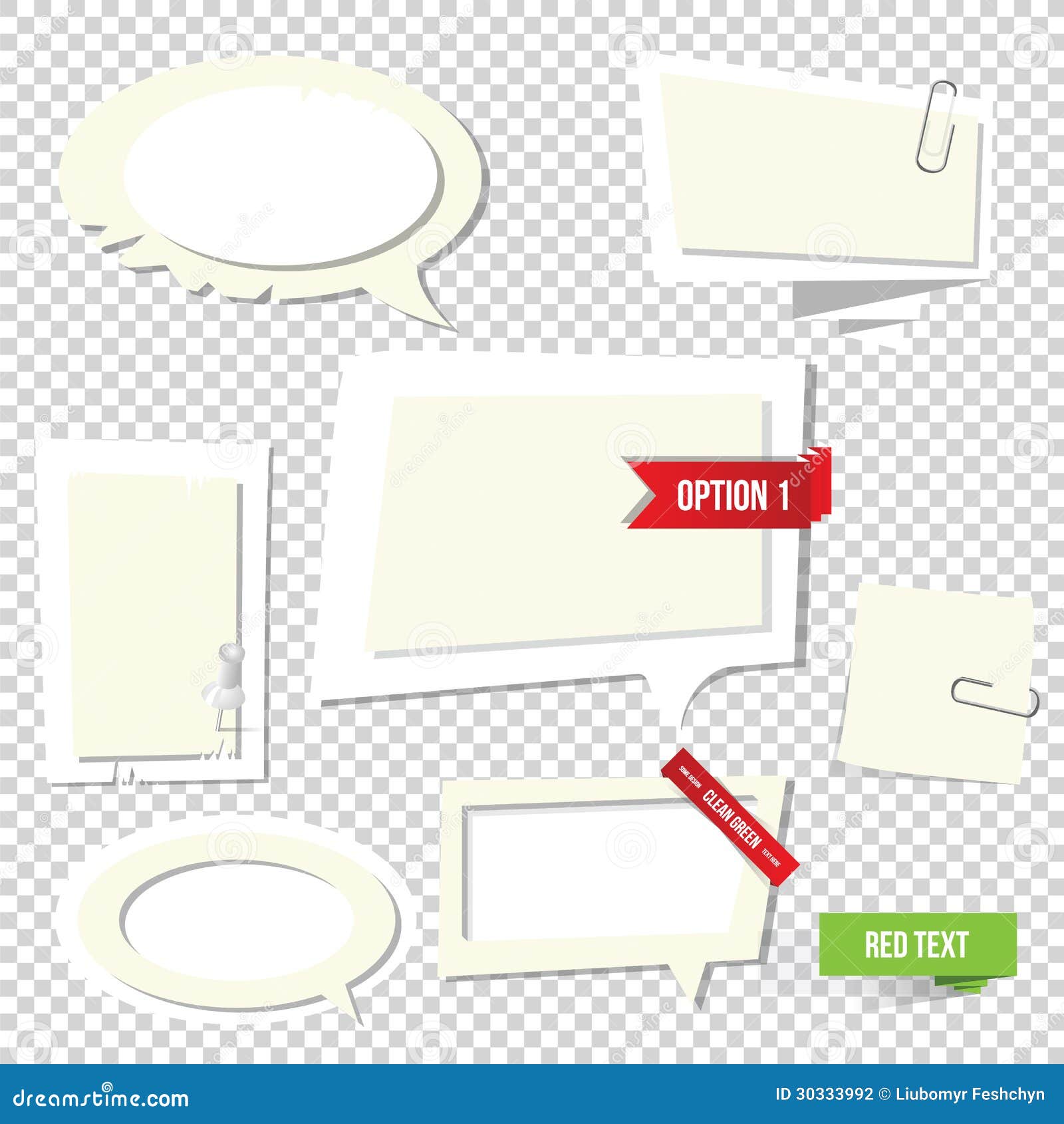 Paper Text Bubbles. Vector Note Stock Vector - Illustration of ...