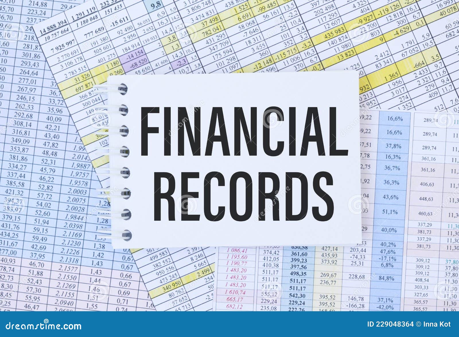 Paper with Text Financial Records on a Financial Stock Photo - Image of ...