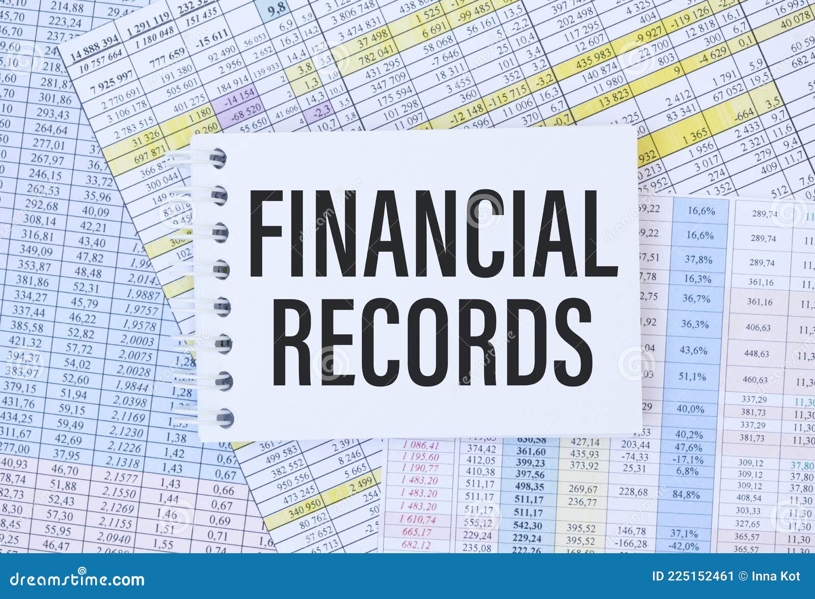 Paper with Text Financial Records on a Financial Stock Image - Image of ...