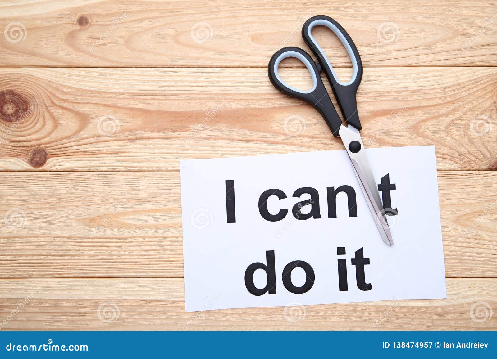 Text I can `t do it stock image. Image of possibility - 138474957