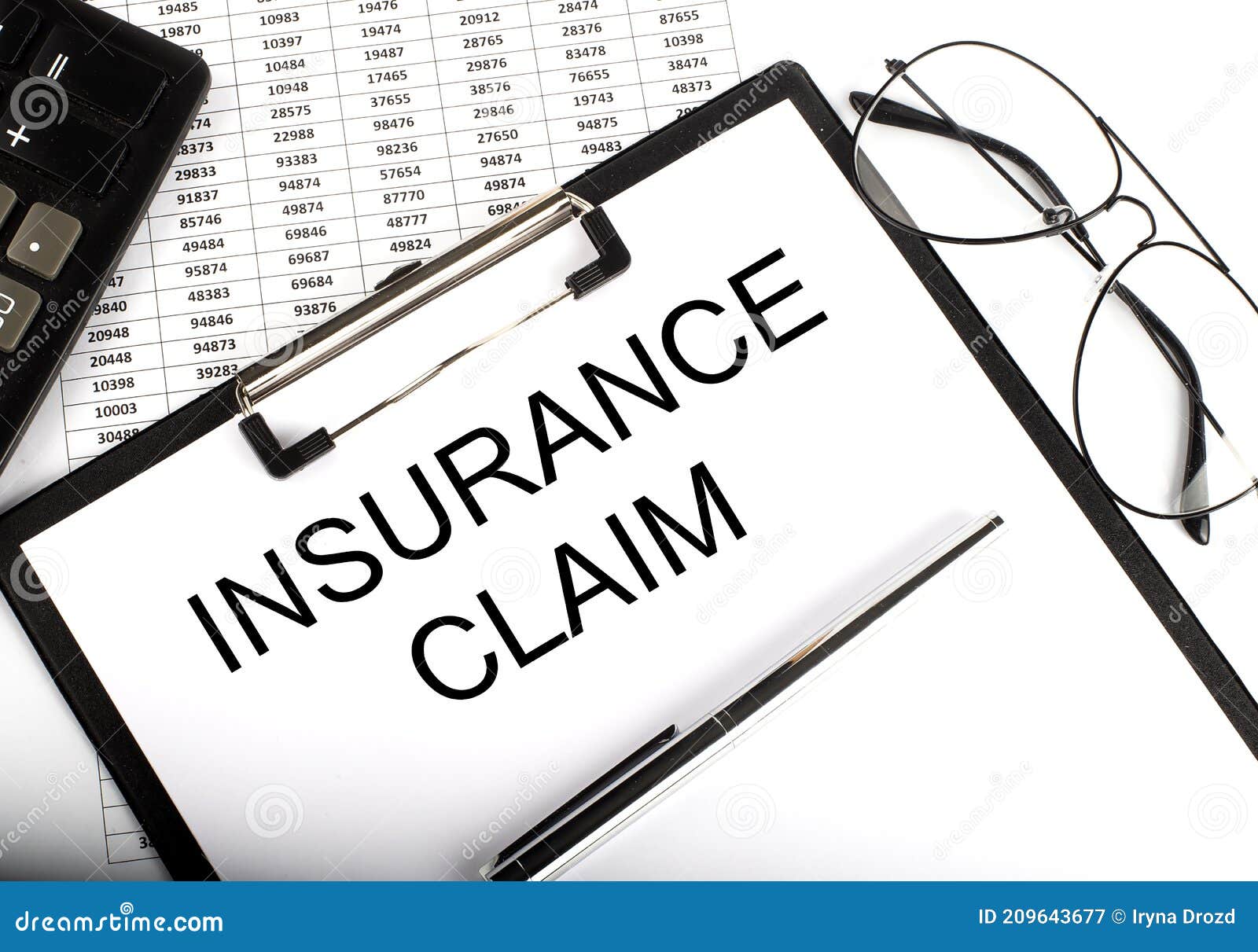 Paper with Text INSURANCE CLAIM on the Table on Chart Stock Image ...