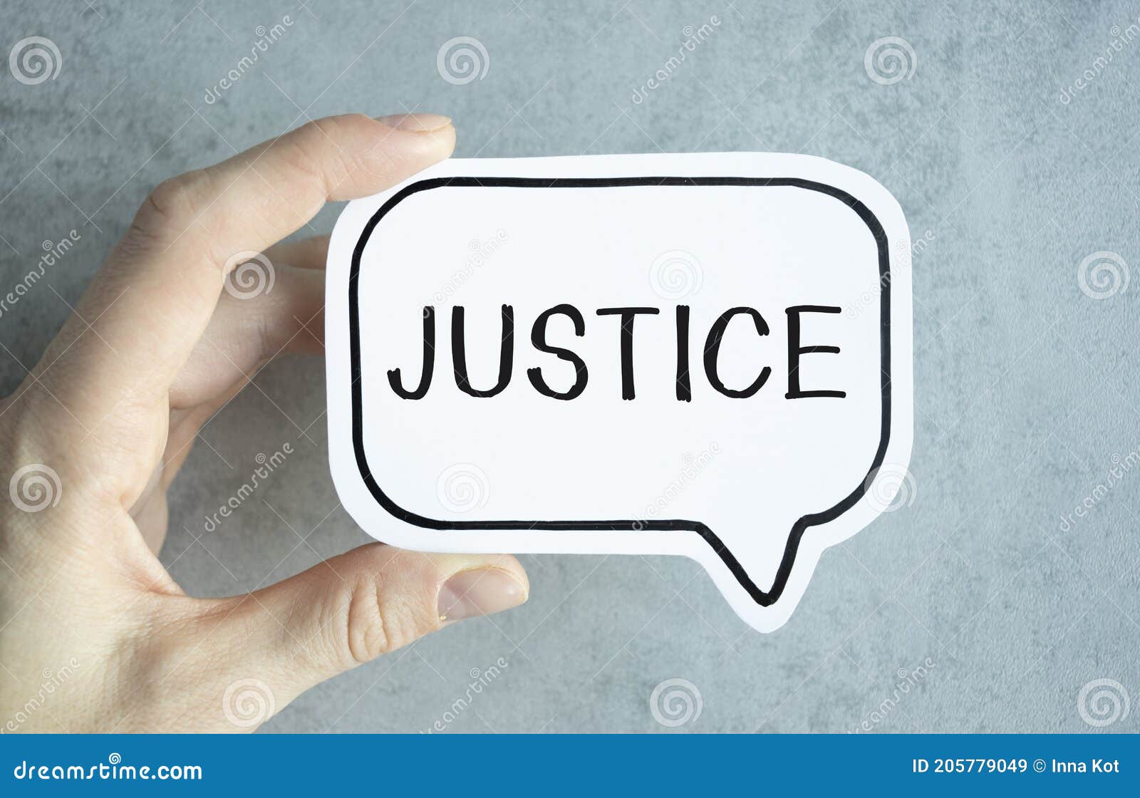 Paper with Text JUSTICE in Hand, Business Stock Image - Image of front ...