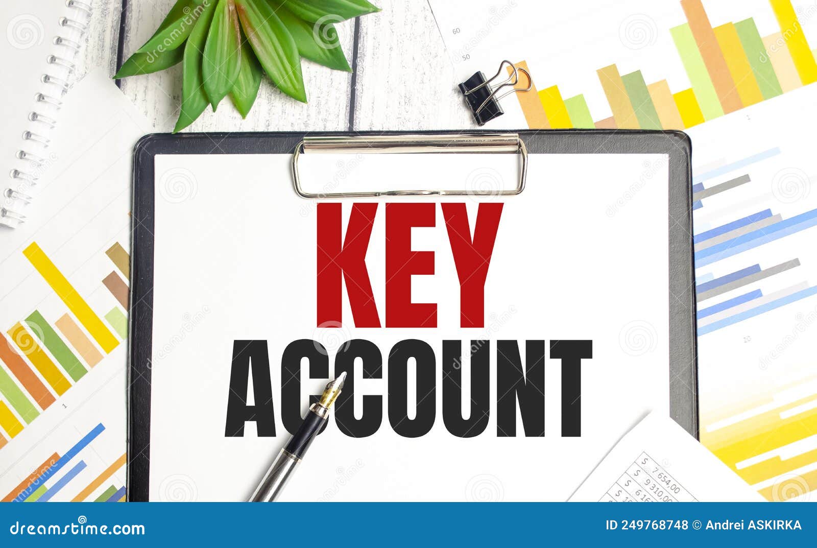 Paper with Text KEY ACCOUNT on the Table on the Chart Stock Photo ...