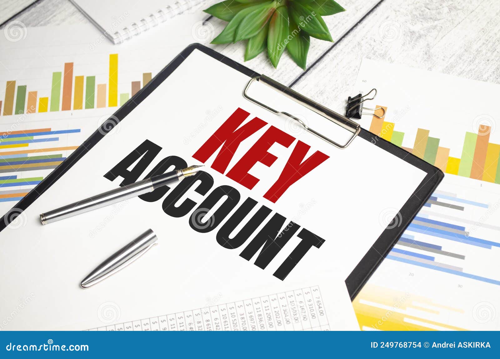 Paper with Text KEY ACCOUNT on the Table on the Chart Stock Photo ...