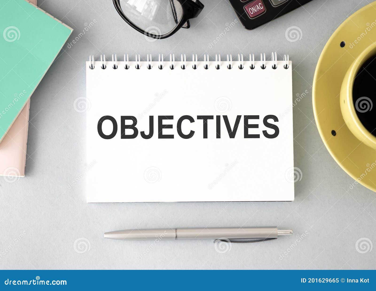 Paper with Text Objective on Wood Stock Image - Image of start ...