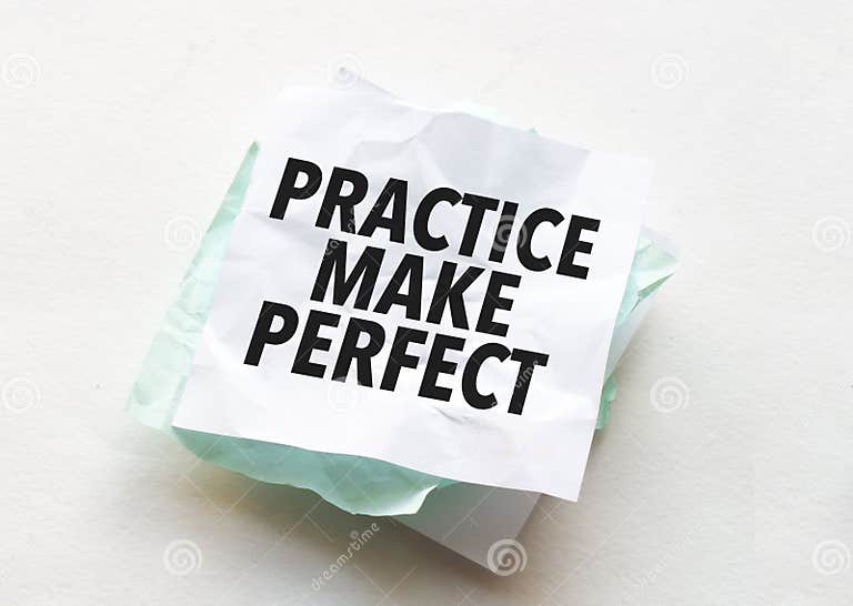 Paper with Text Practice Make Perfect on White Background Stock Image ...