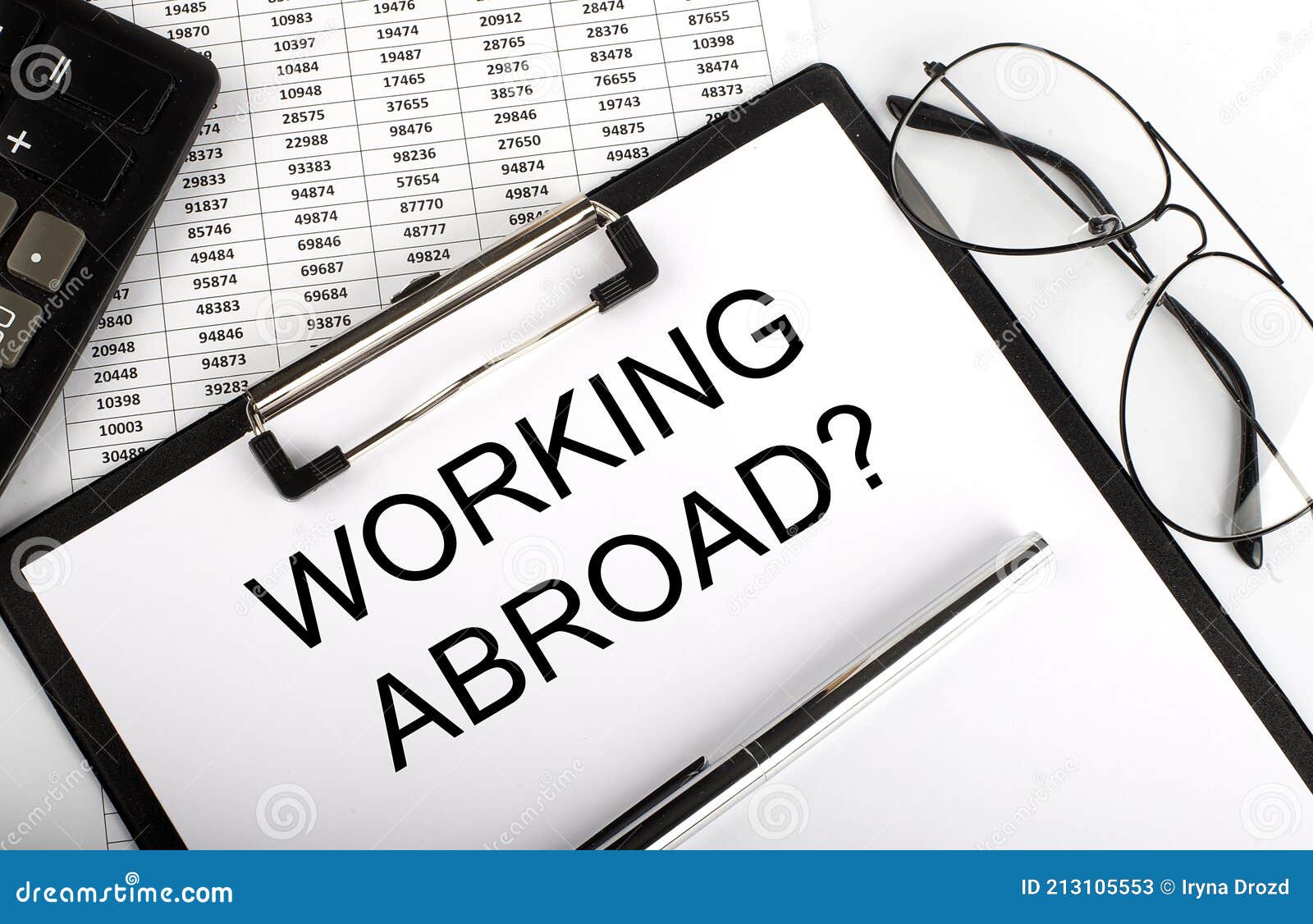 Paper with Text WORKING ABROAD on the Table on the Chart Stock Image ...