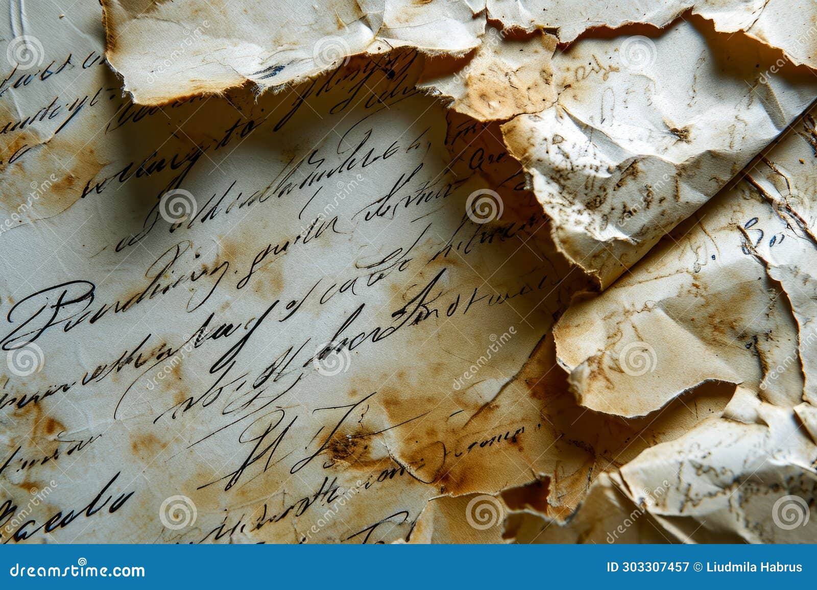 Paper Texture with Torn Edges and Writing Stock Illustration ...