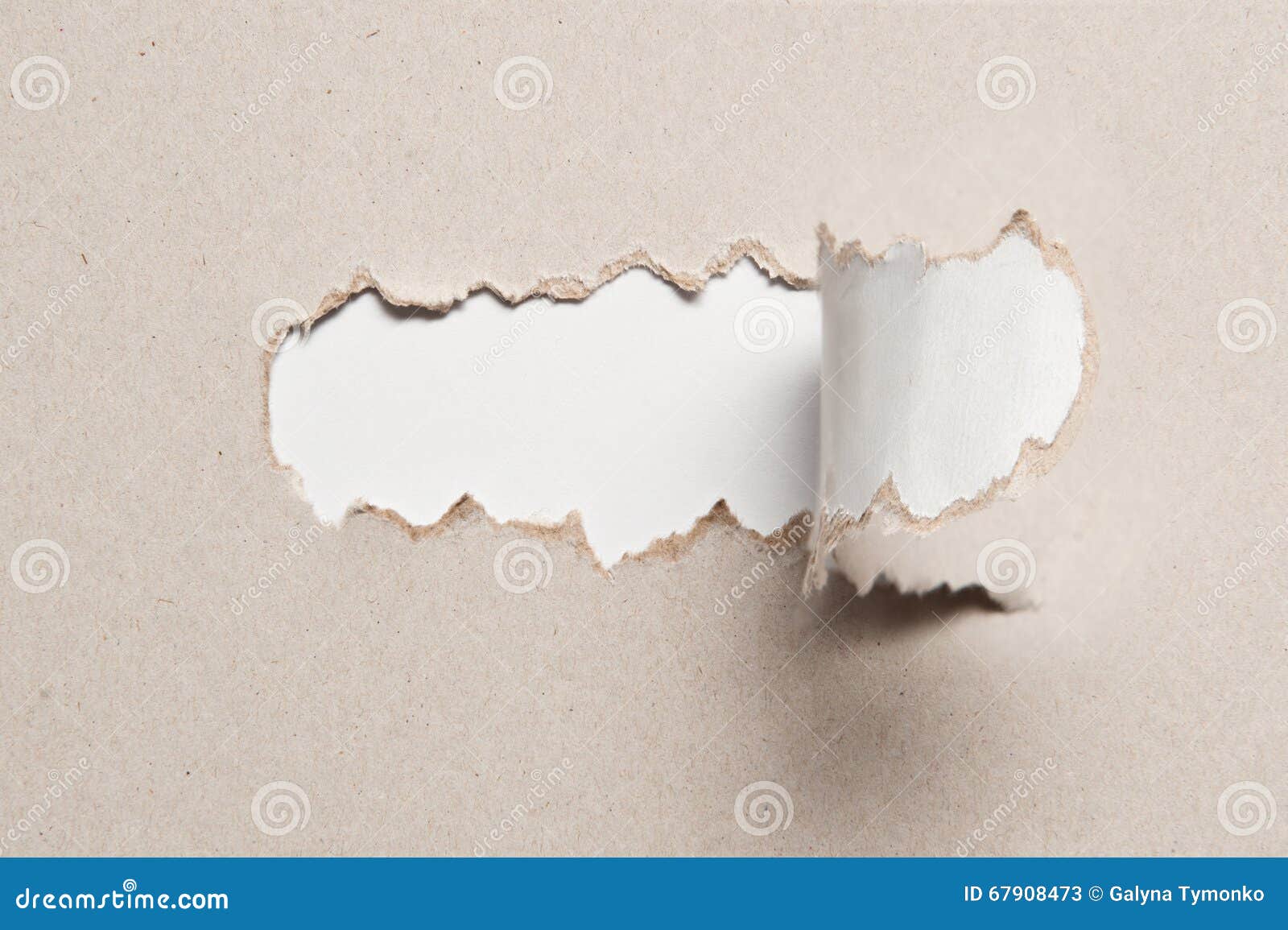 Paper Texture with Torn Half Piece of Middle and Place for Text Stock ...