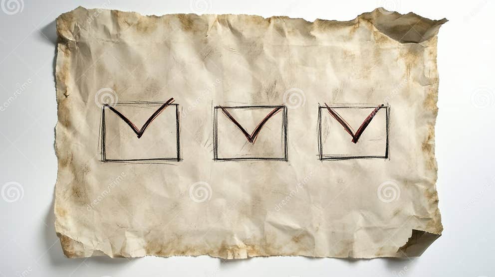 Paper with Three Check Boxes Sketched on Surface Stock Illustration ...