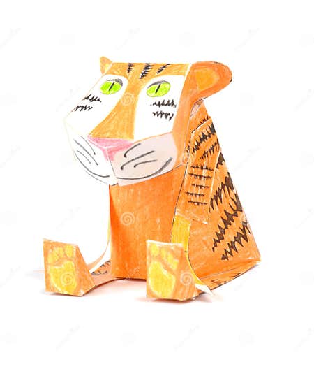Paper Tiger stock image. Image of decoration, origami - 12856529