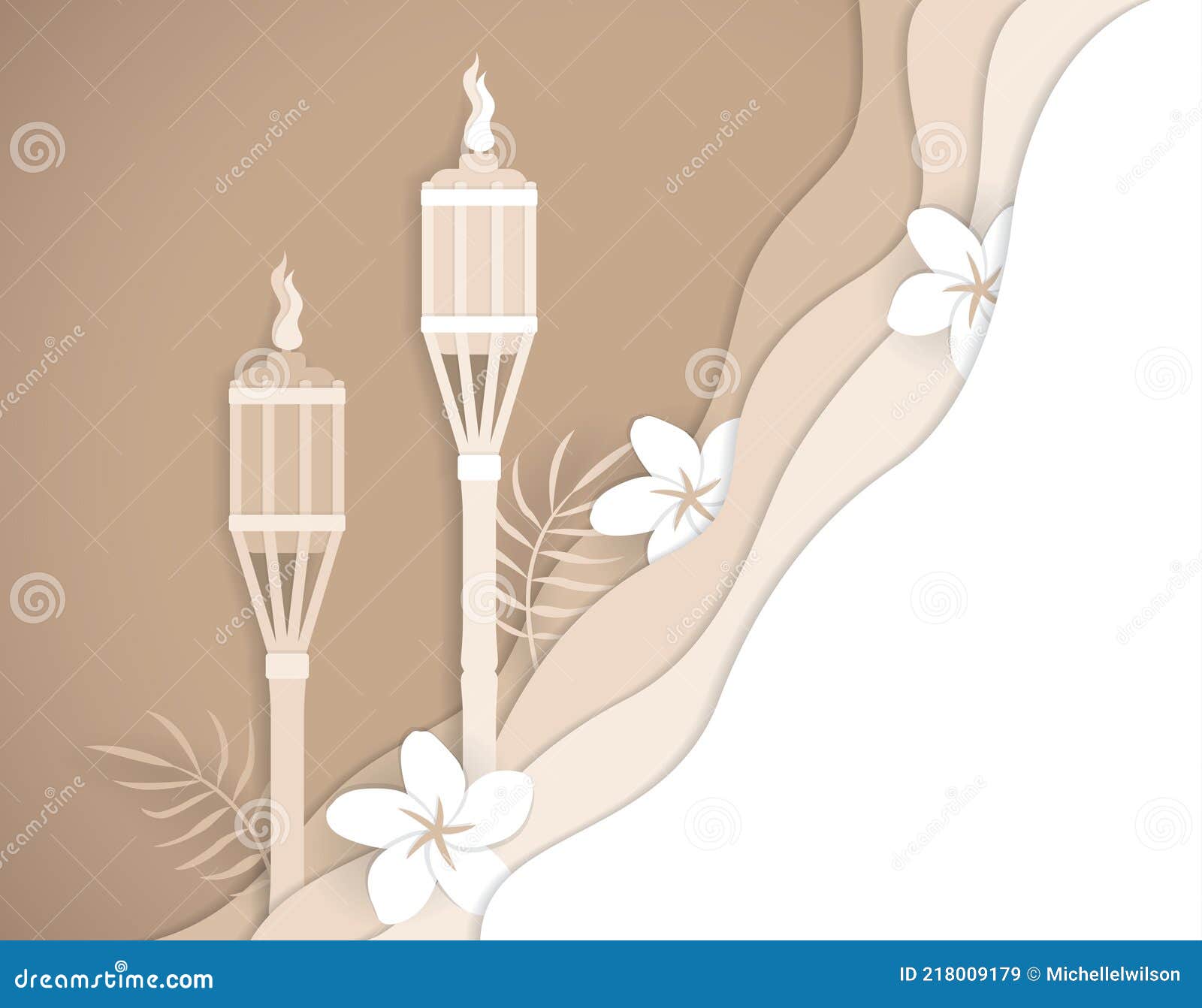 Paper Tiki Torches stock vector. Illustration of cutout - 218009179