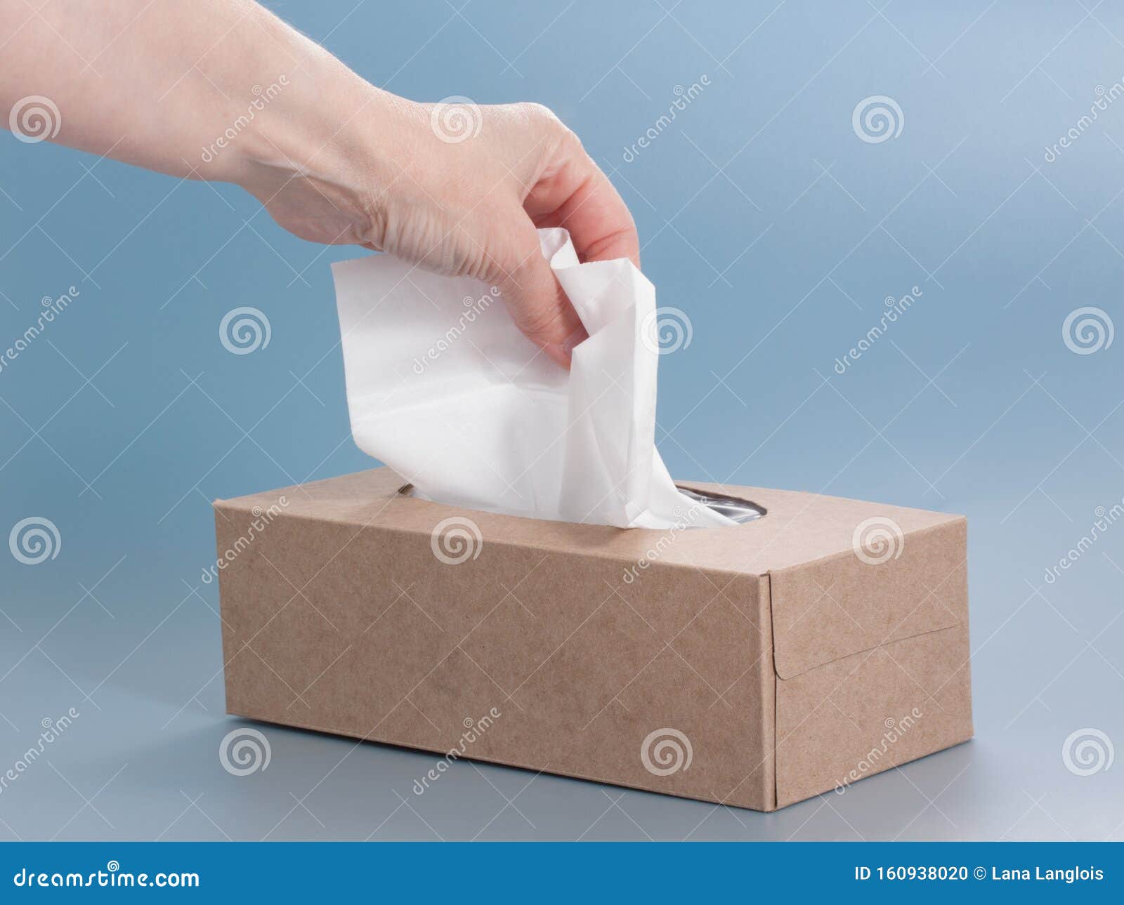 Paper Tissue Box on Blue Background Stock Photo - Image of sick ...
