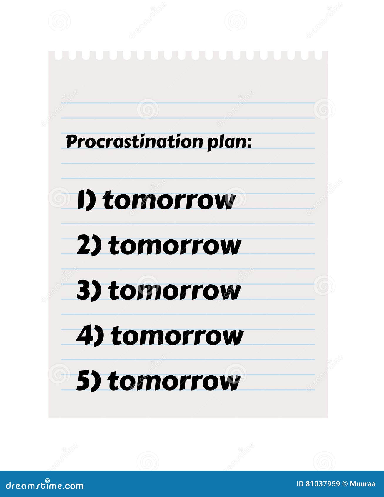 Paper with To Do List and Procrastination Stock Illustration ...