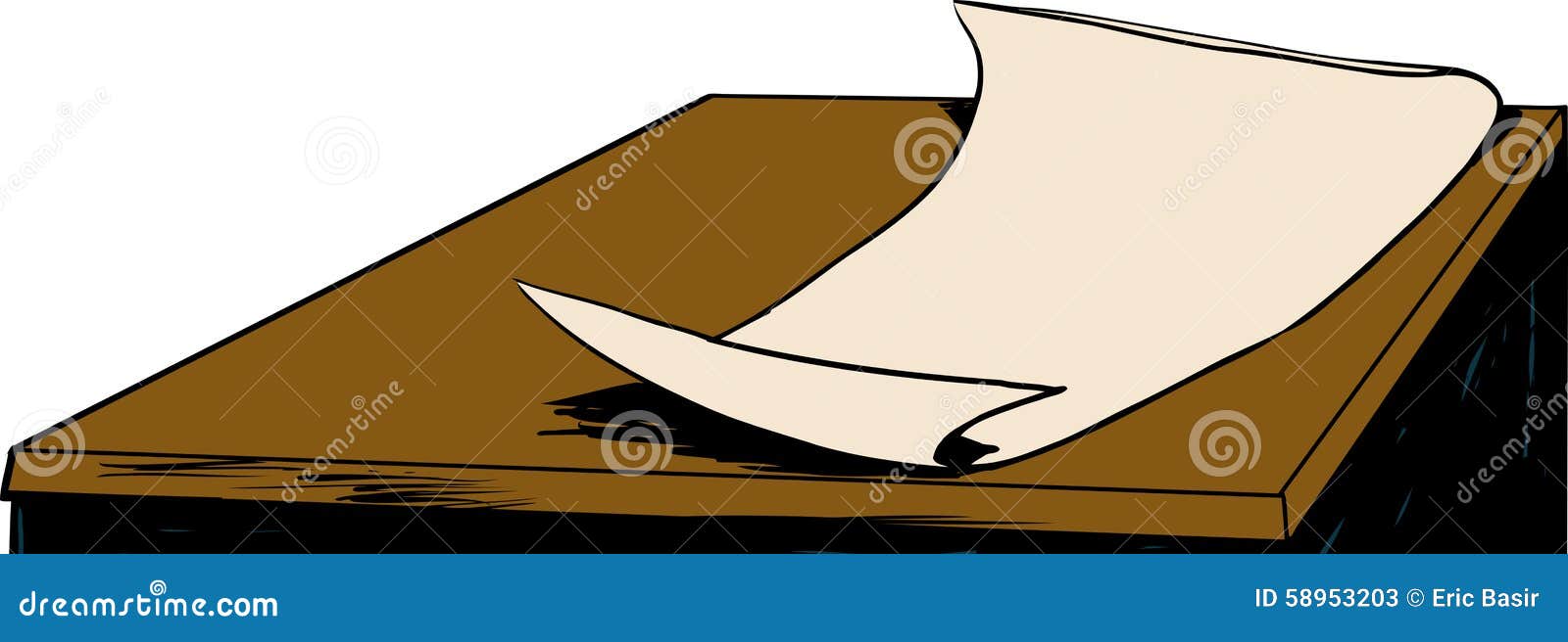 Paper on Top of Desk stock illustration. Illustration of hand - 58953203