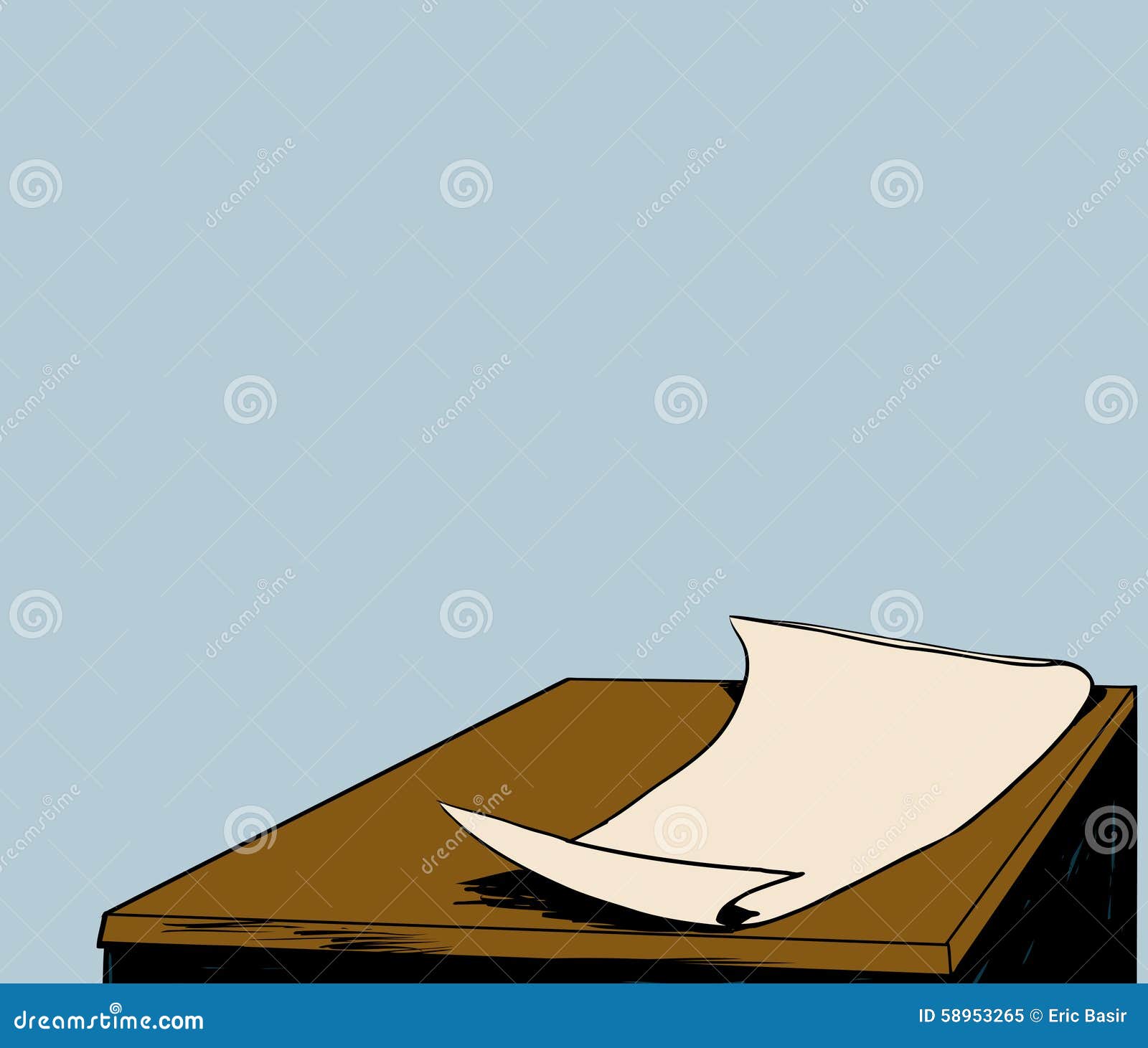 Paper on Top of Table stock illustration. Illustration of hand - 58953265
