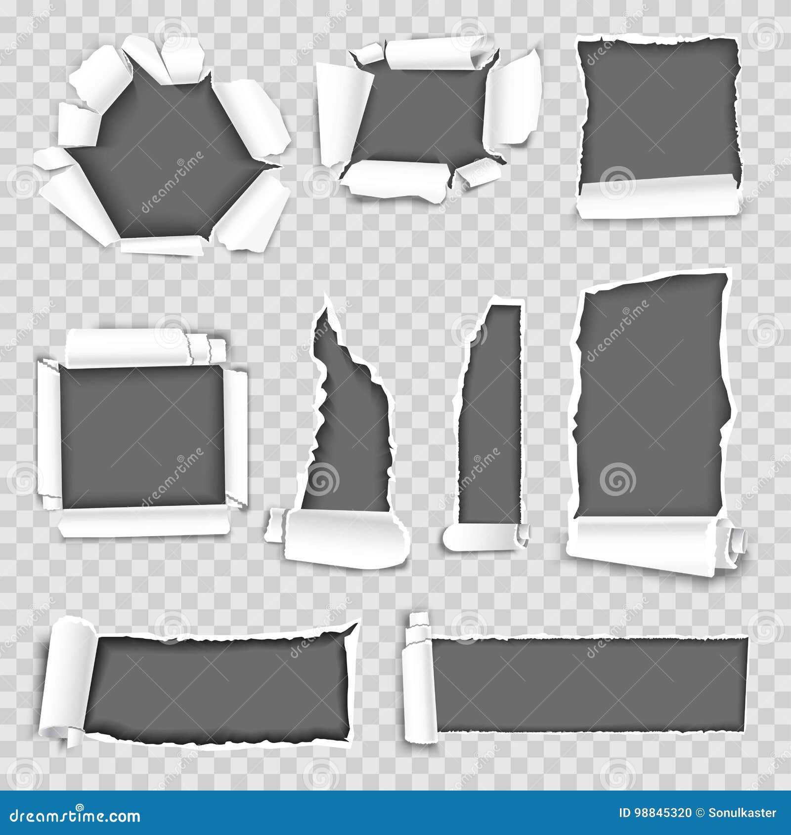 Ragged And Tattered Poster Paper Texture. Torn Advertisement Posters ...