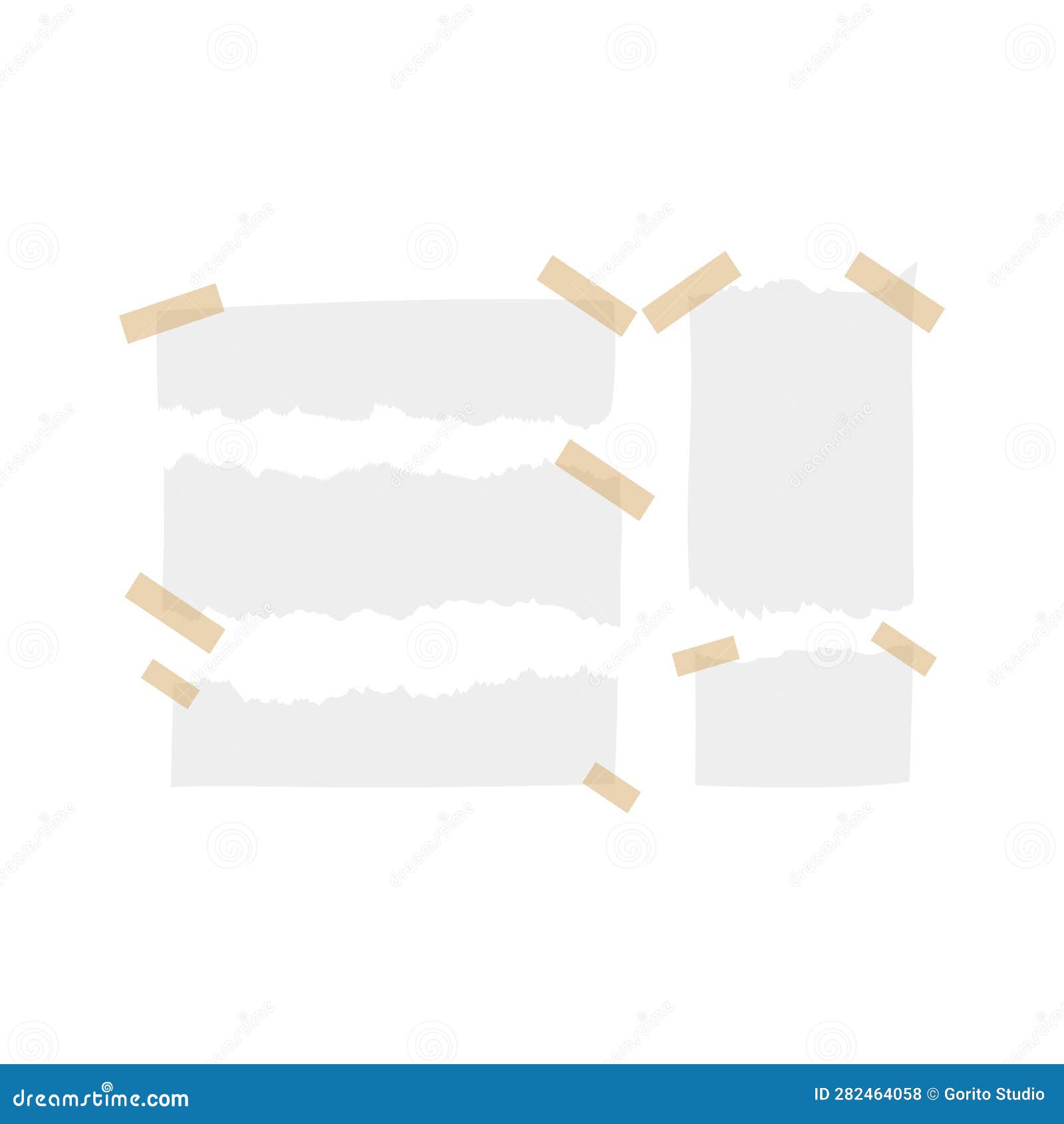 Paper Torn Paper with Tape Icon Collection Stock Vector - Illustration ...