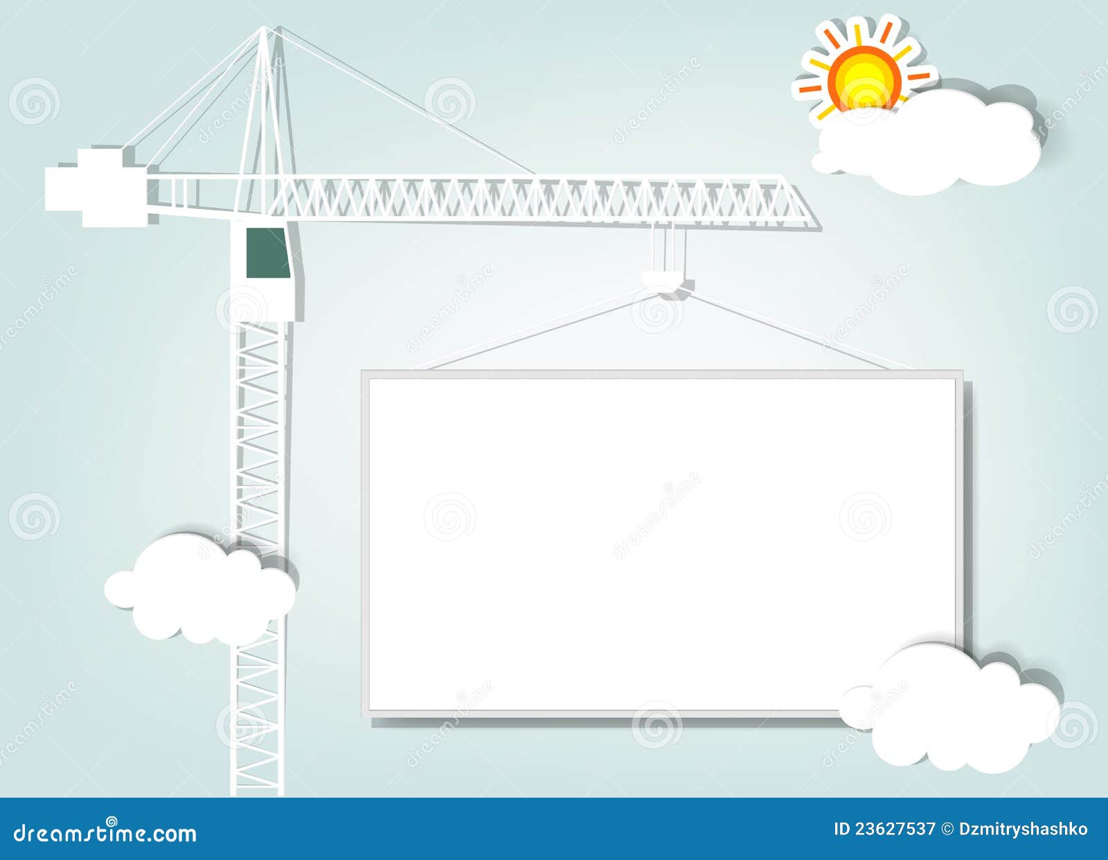 Paper tower crane stock vector. Illustration of cloud - 23627537