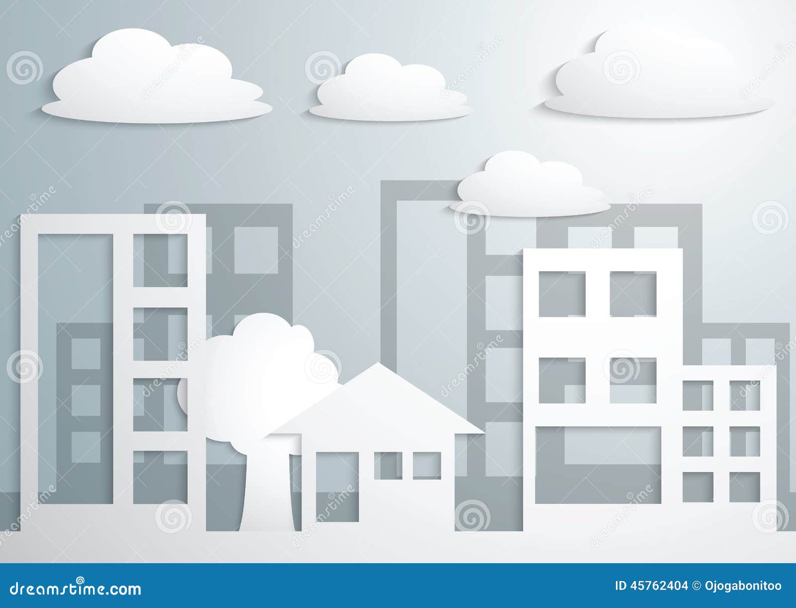 Paper Town and Buildings stock vector. Illustration of vector - 45762404