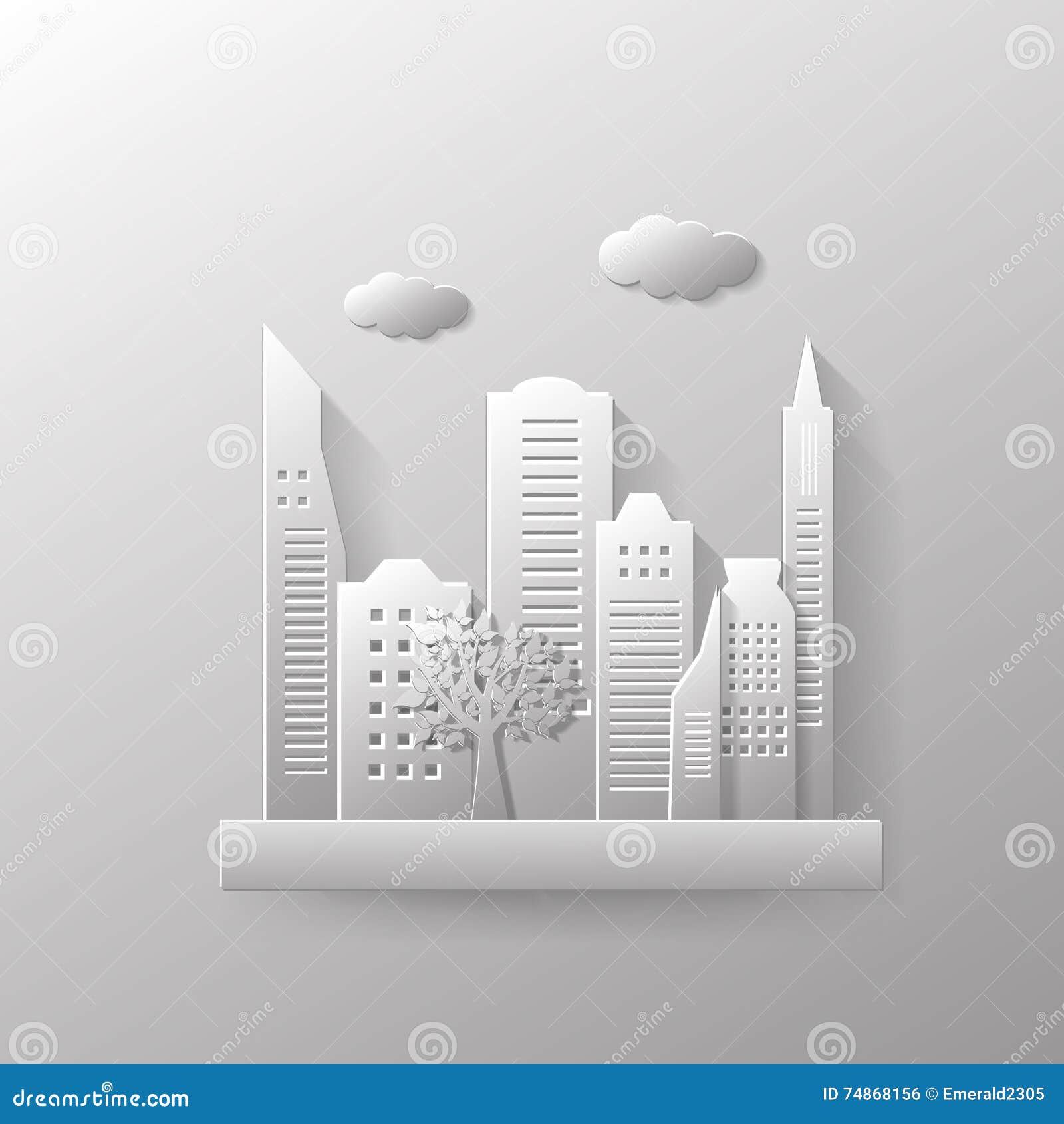 Paper Town Concept. White City Vector Illustration Stock Vector ...