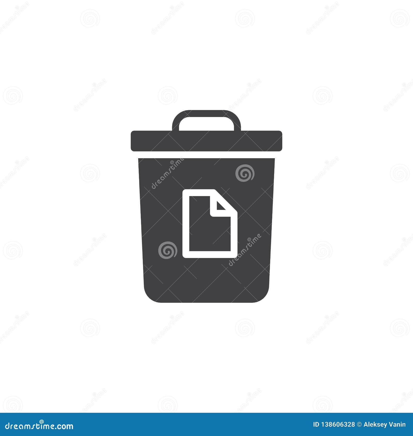 Paper Trash Can Vector Icon Stock Vector - Illustration of cover ...